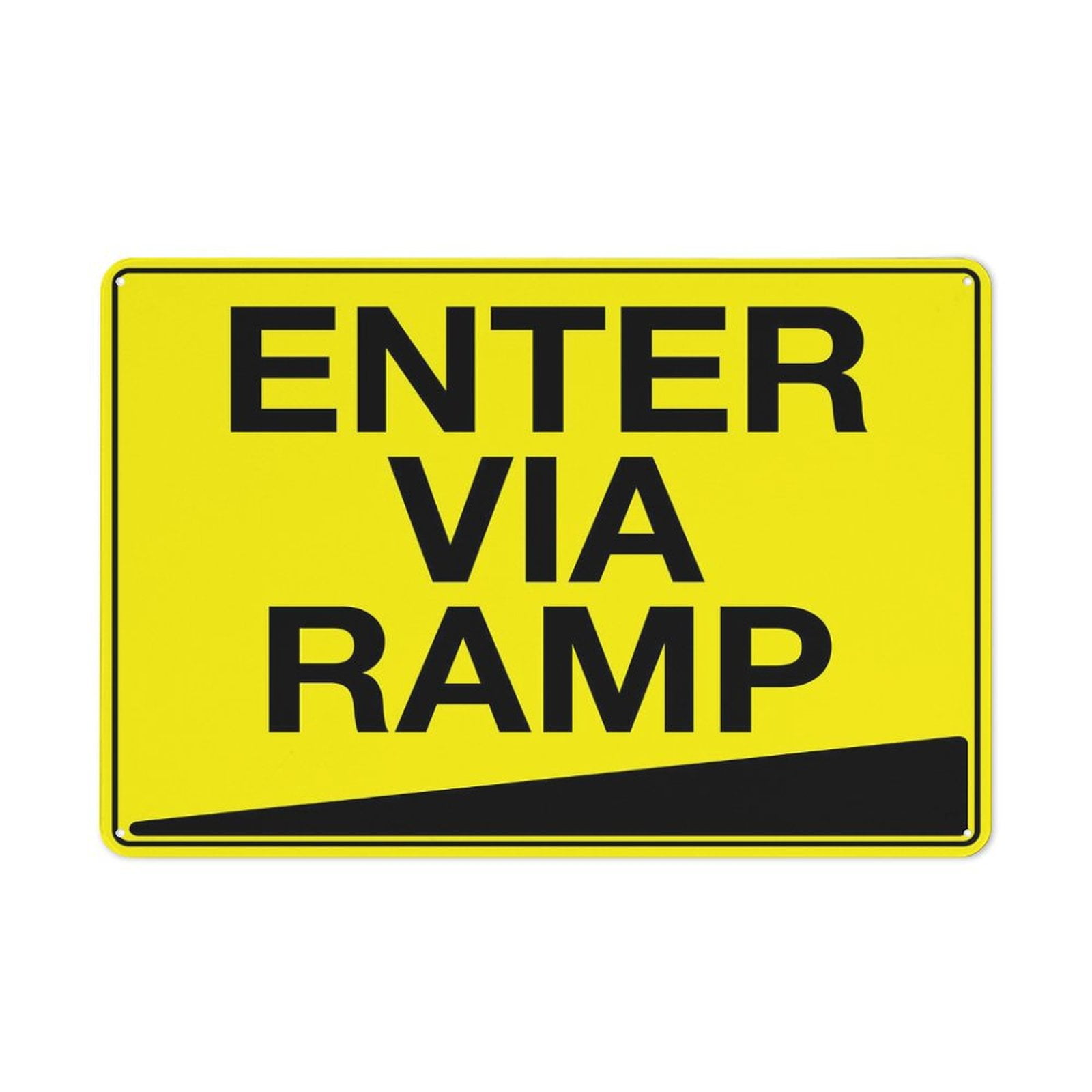 Enter Via Ramp Sign 8"X12" Rust Free Aluminum Signs Outdoor, Metal Tin ...