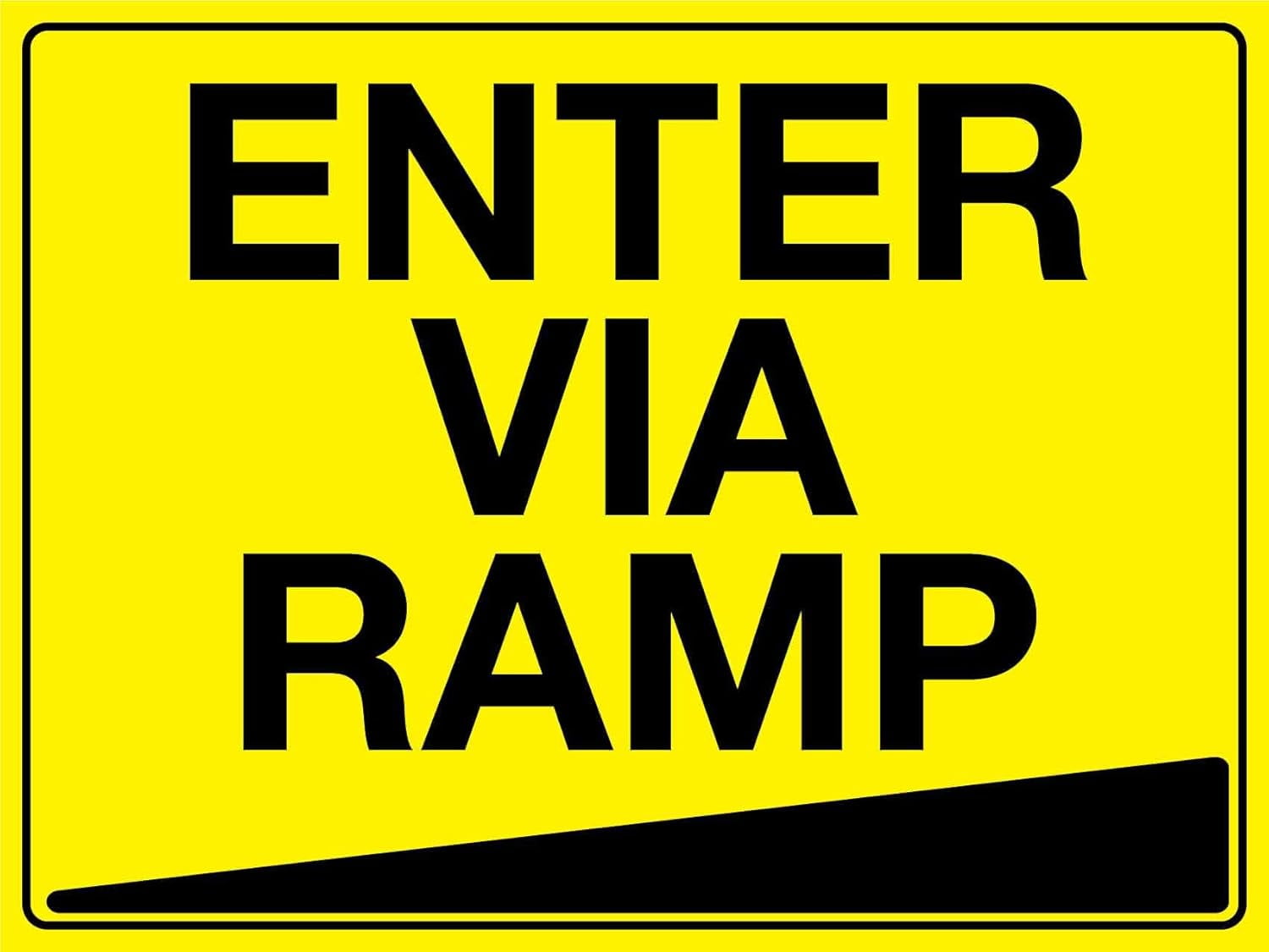 Enter Via Ramp Sign Warning Signage 12 X 16 Inch Metal Tin Sign Warning ...