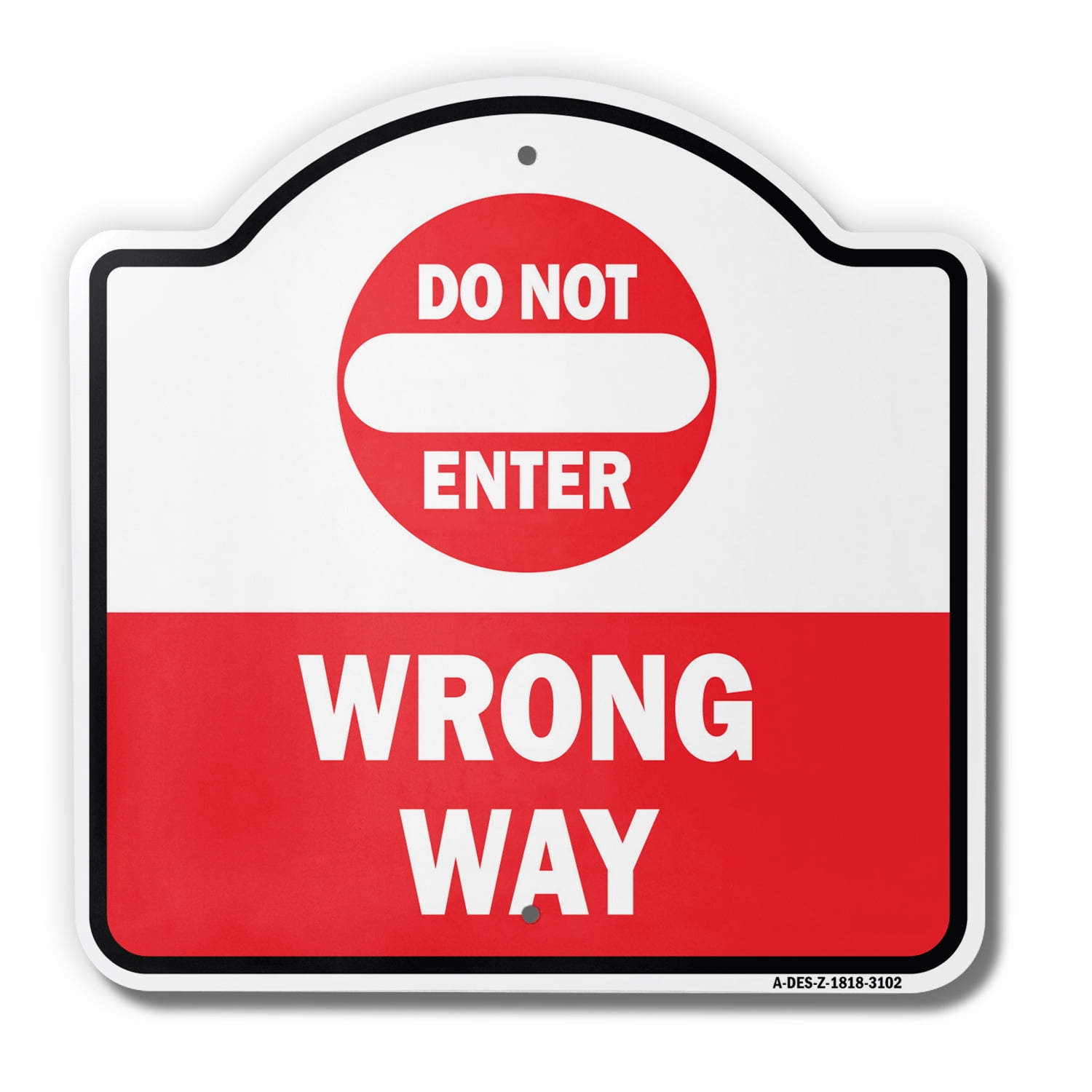 Do Not Enter Wrong Way 18" X 18" Heavy-Gauge Aluminum Architectural ...