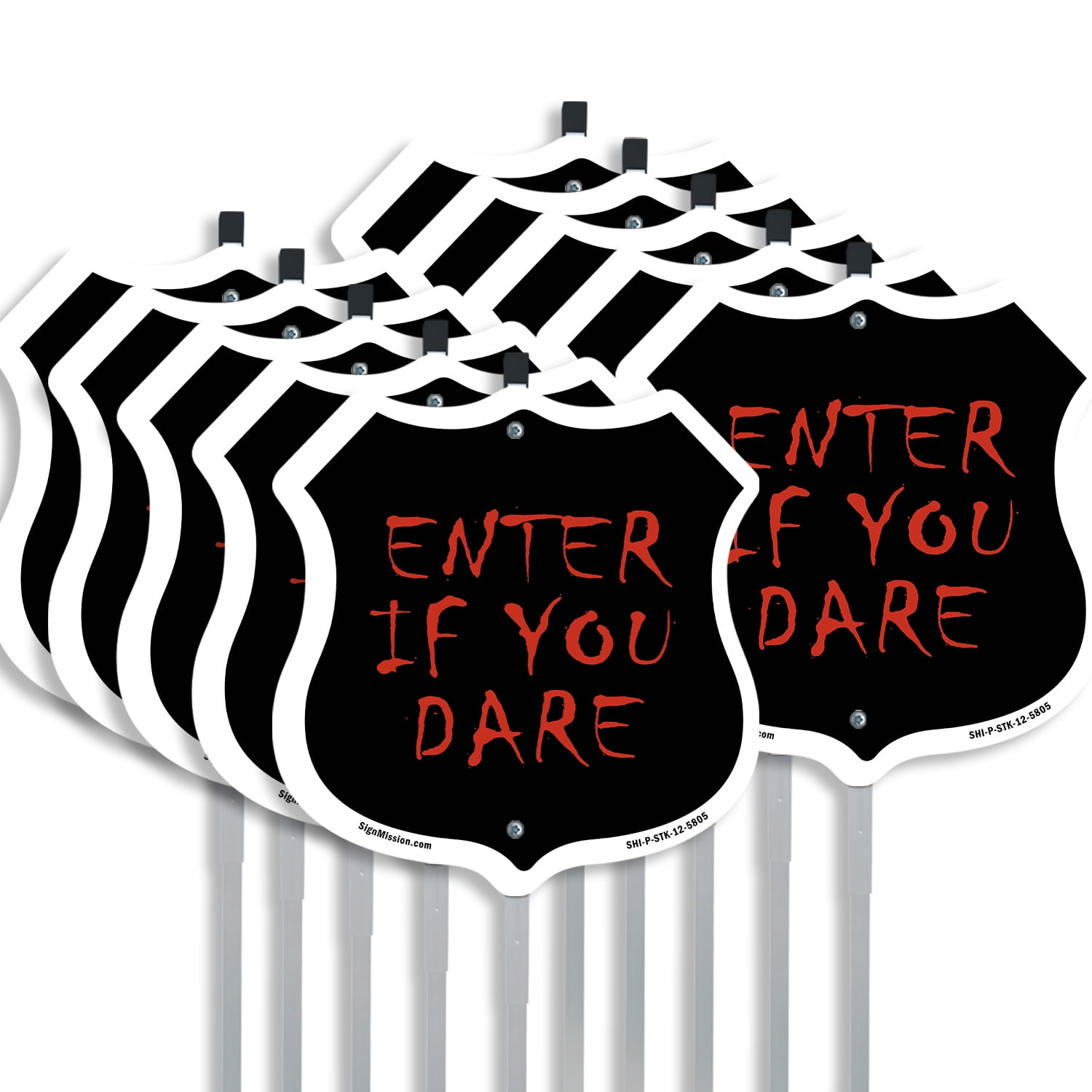 Enter If You Dare (10 Pack) 12 inch X 12 inch Shield Shaped Commercial ...