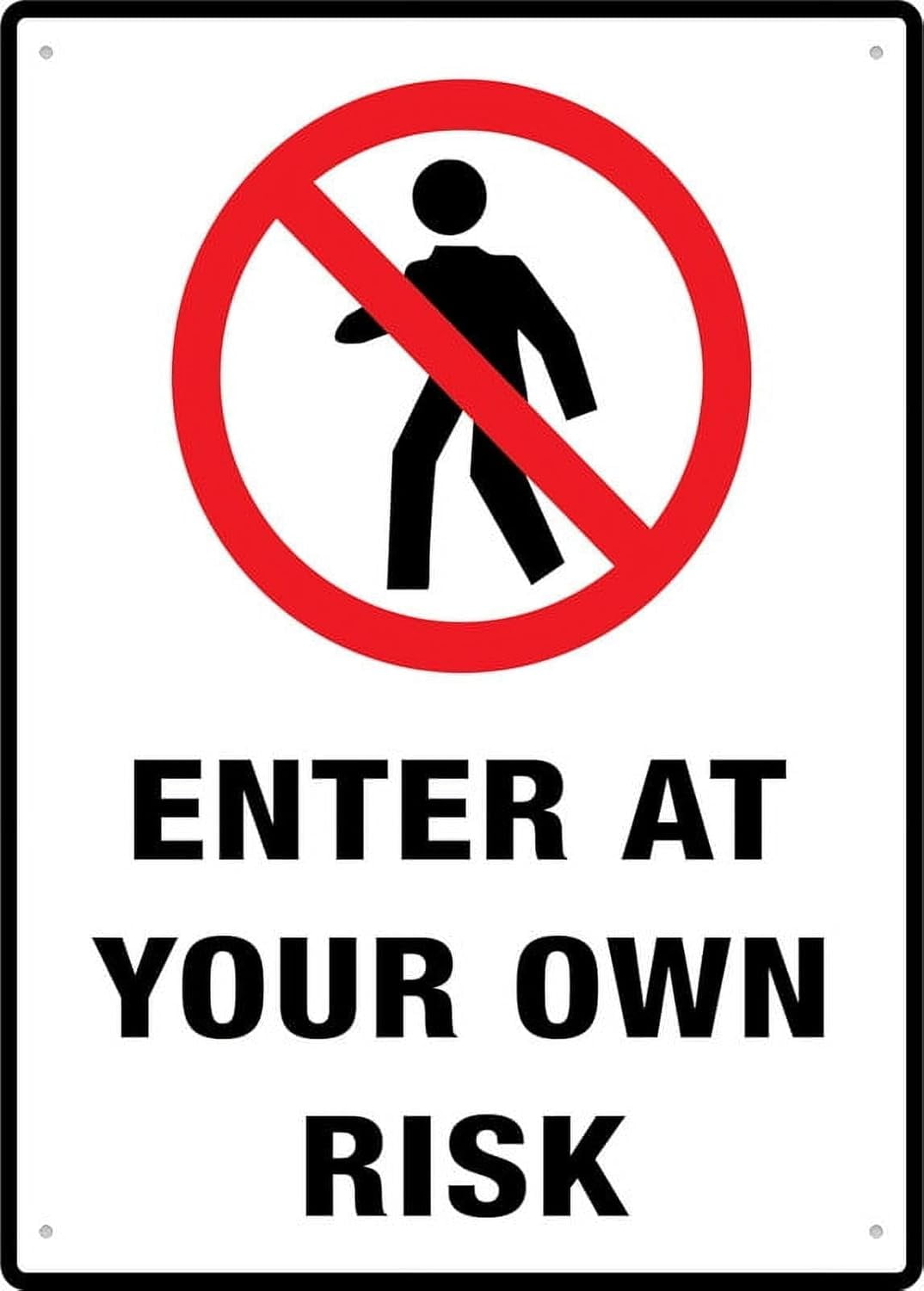 Enter at Your Own Risk Metal Tin Sign Aluminum Warning Signs For Indoor ...