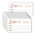 Enter to Win Cards - (Pack of 100) Rose Gold Foil Letterpress 3.5" x 2 ...
