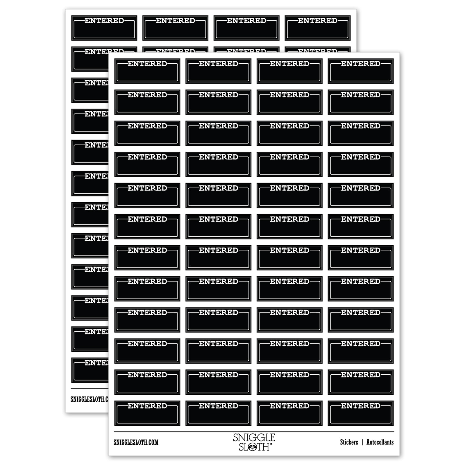 Entered Blank Box for Date Signature Sticker Set - Black - Gloss Finish ...