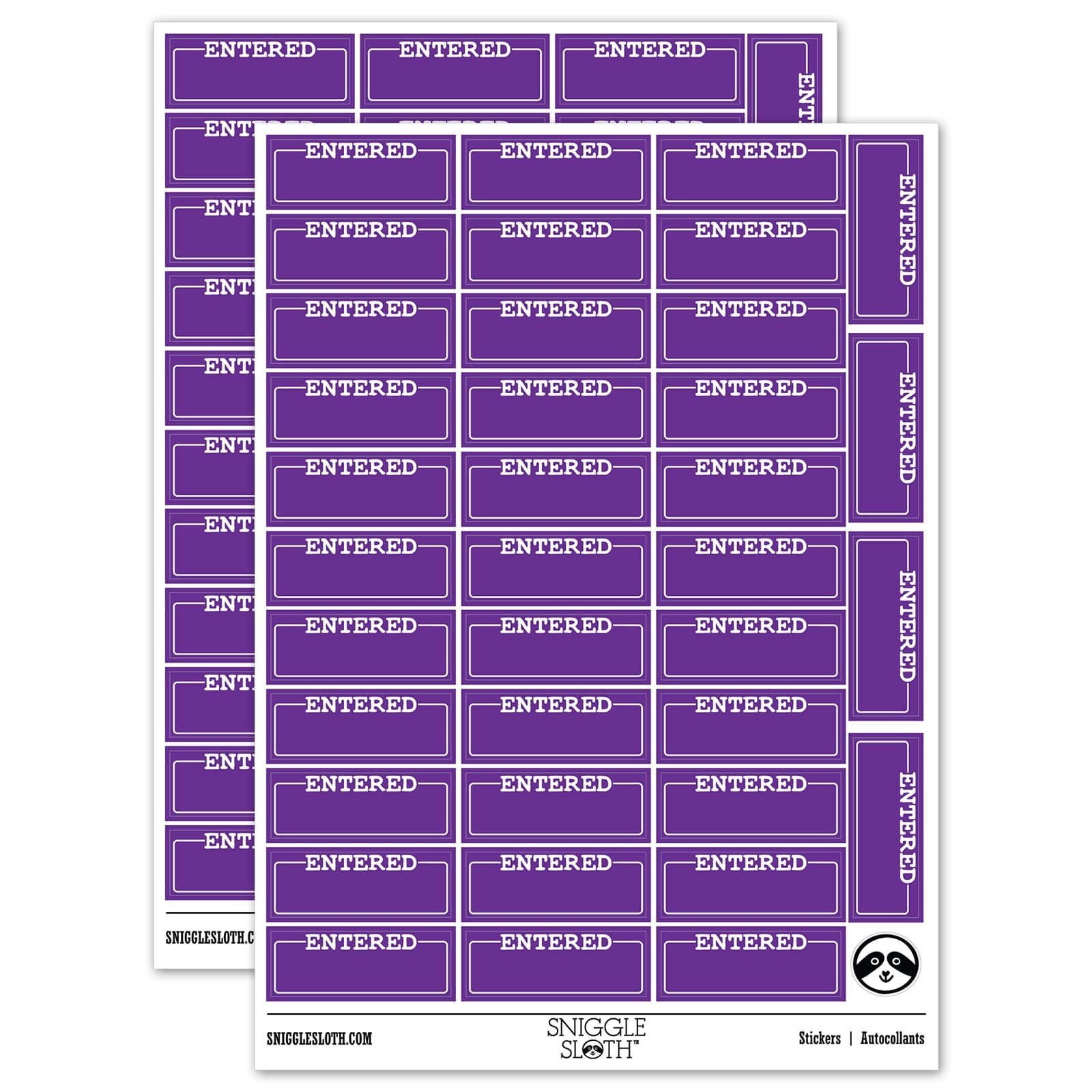 Entered Blank Box for Date Signature Sticker Set - Purple - Gloss ...