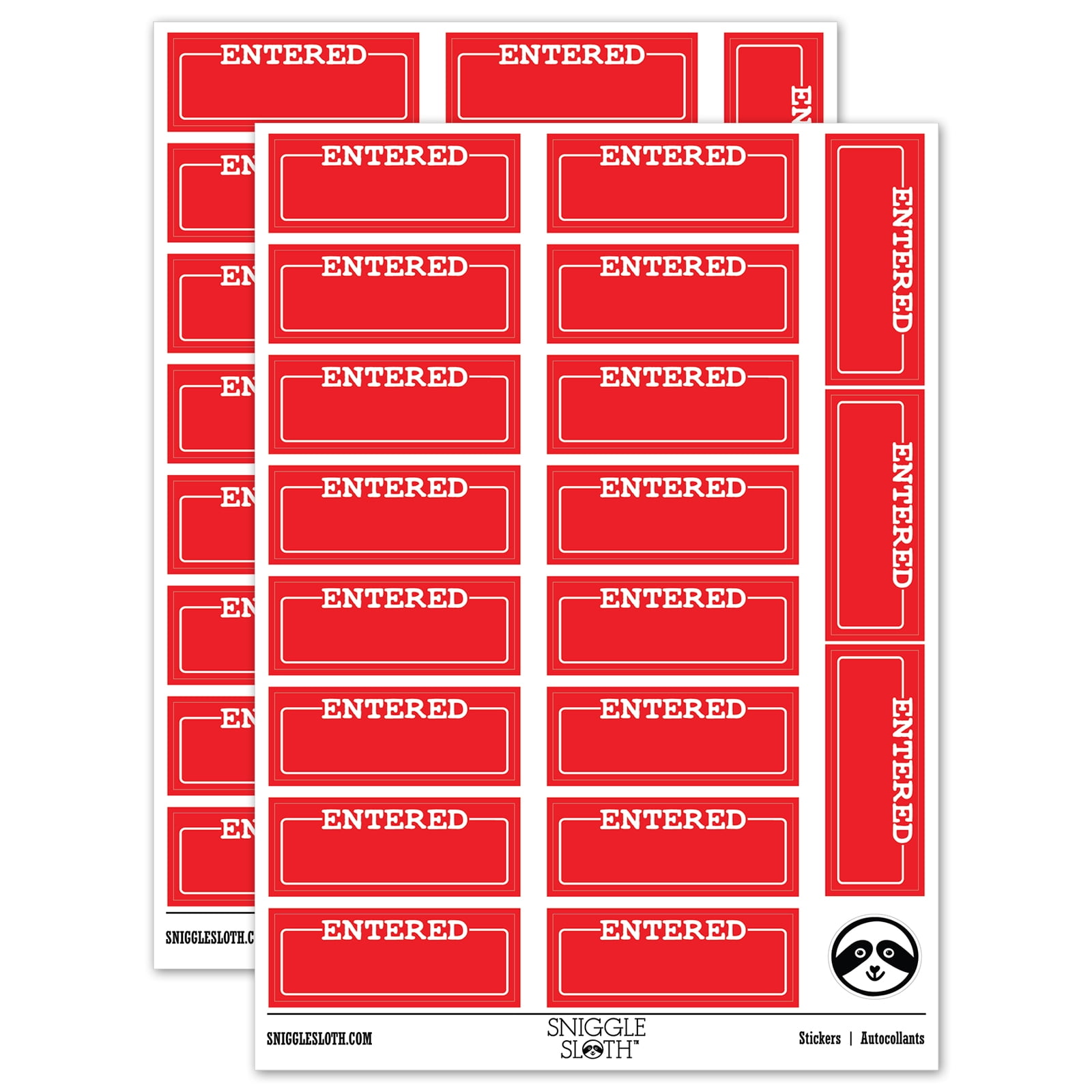 Entered Blank Box for Date Signature Sticker Set - Red - Matte Finish ...