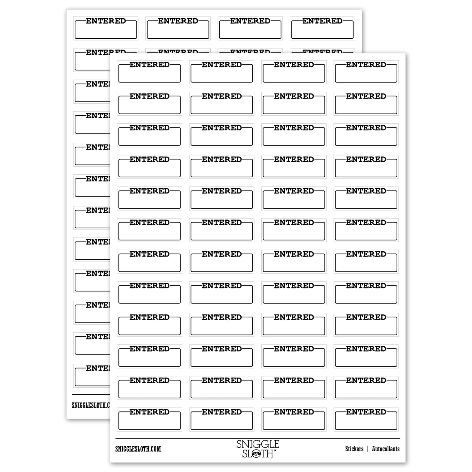 Entered Blank Box for Date Signature Sticker Set - White - Gloss Finish ...