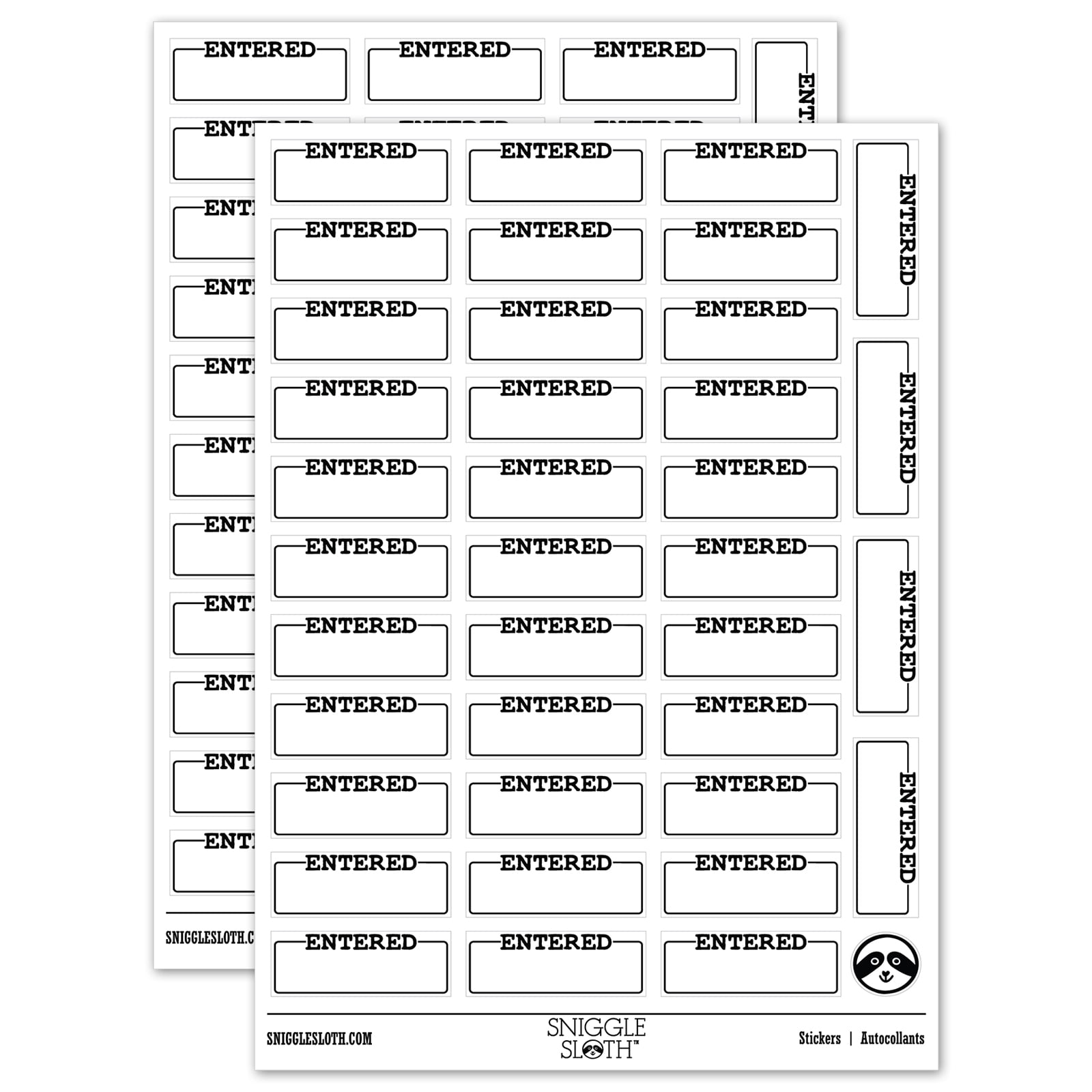 Entered Blank Box for Date Signature Sticker Set - White - Matte Finish ...