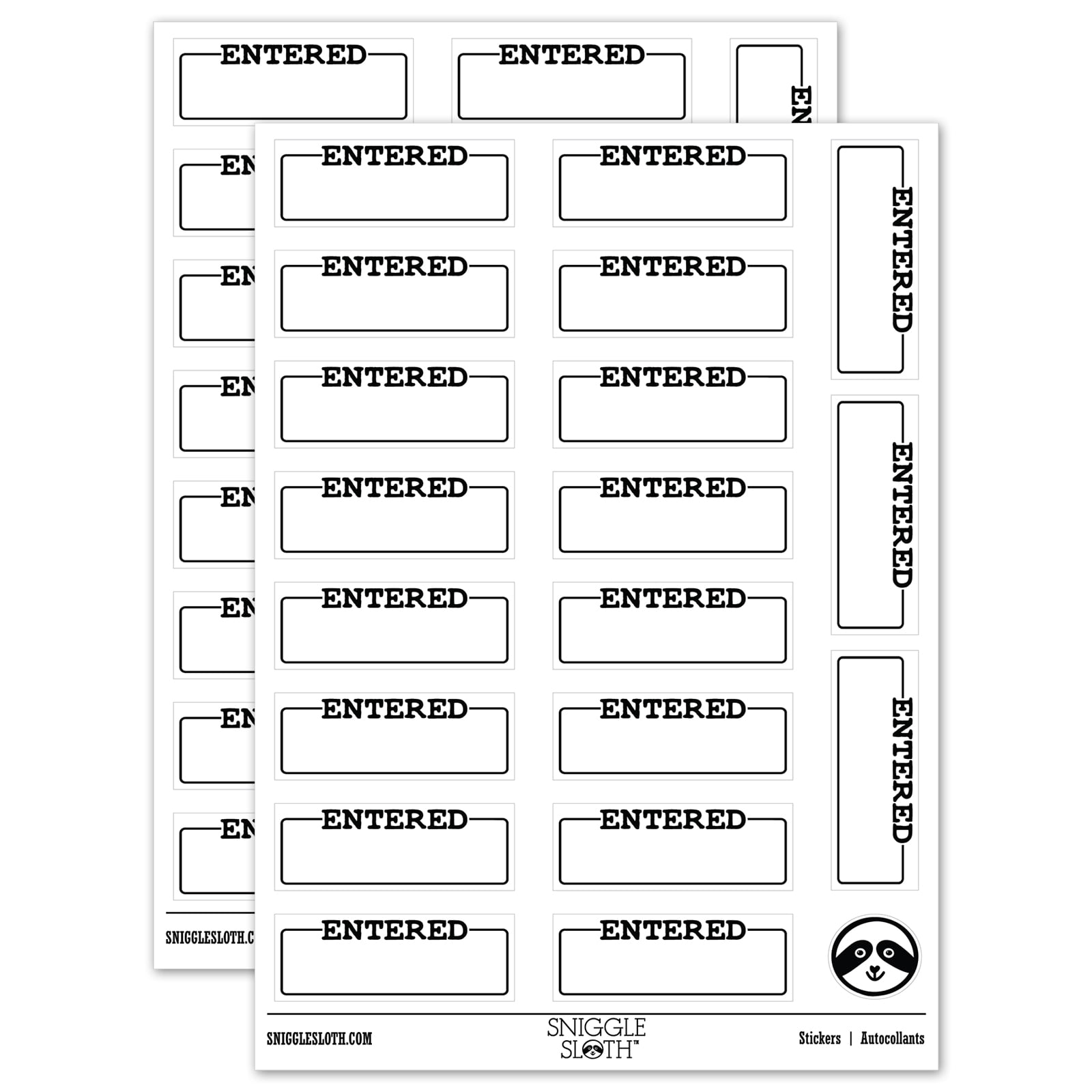 Entered Blank Box for Date Signature Sticker Set - White - Matte Finish ...