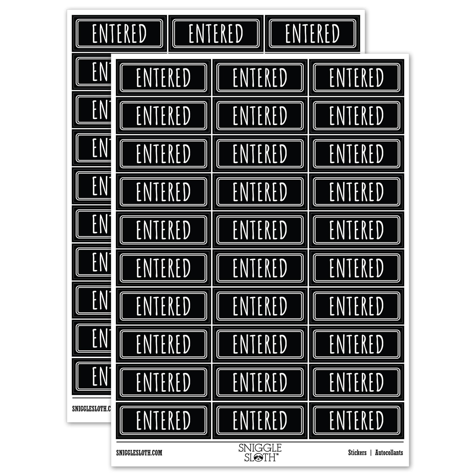 Entered Double Line Border Sticker Set - Black - Gloss Finish - 1.75 ...