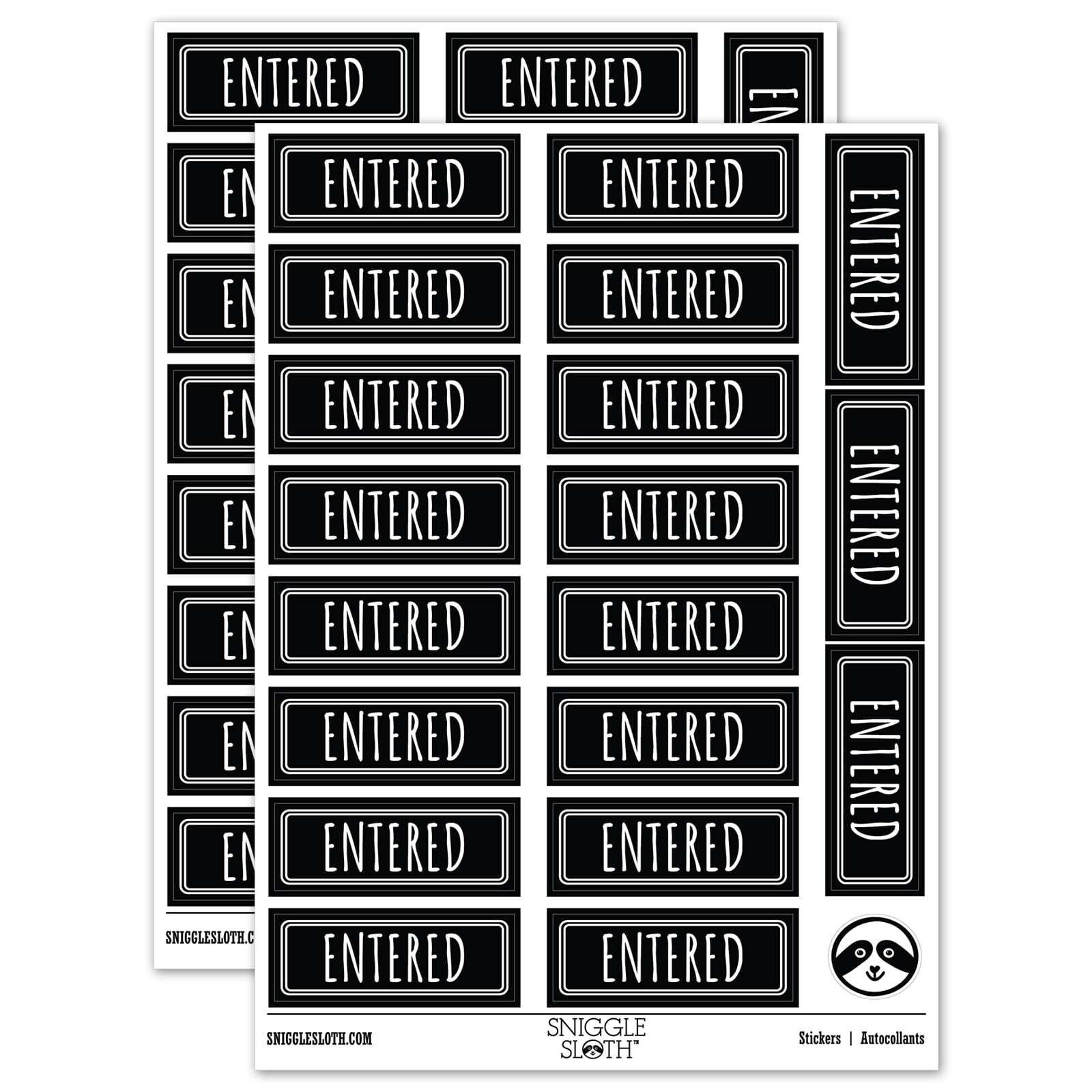 Entered Double Line Border Sticker Set - Black - Matte Finish - 2.00 ...