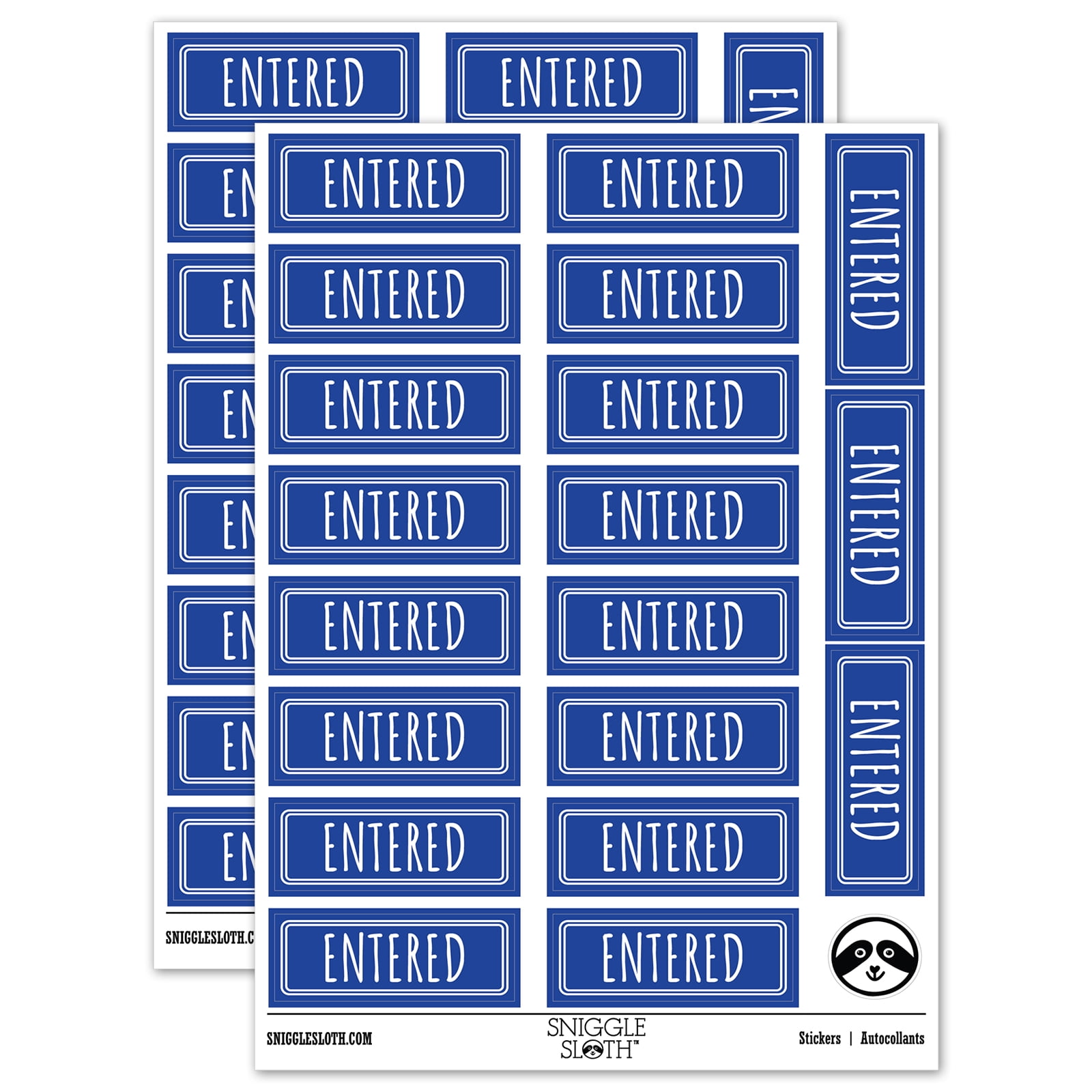 Entered Double Line Border Sticker Set - Dark Blue - Matte Finish - 2. ...