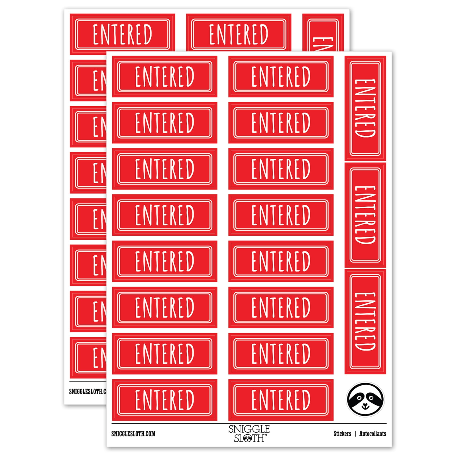 Entered Double Line Border Sticker Set - Red - Matte Finish - 2.00 ...