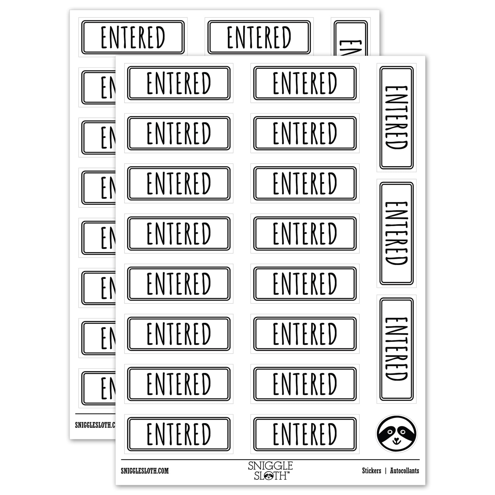 Entered Double Line Border Sticker Set - White - Gloss Finish - 2.00 ...