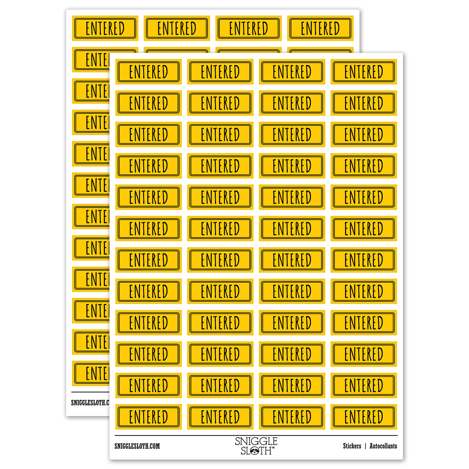 Entered Double Line Border Sticker Set - Yellow - Gloss Finish - 1.25 ...