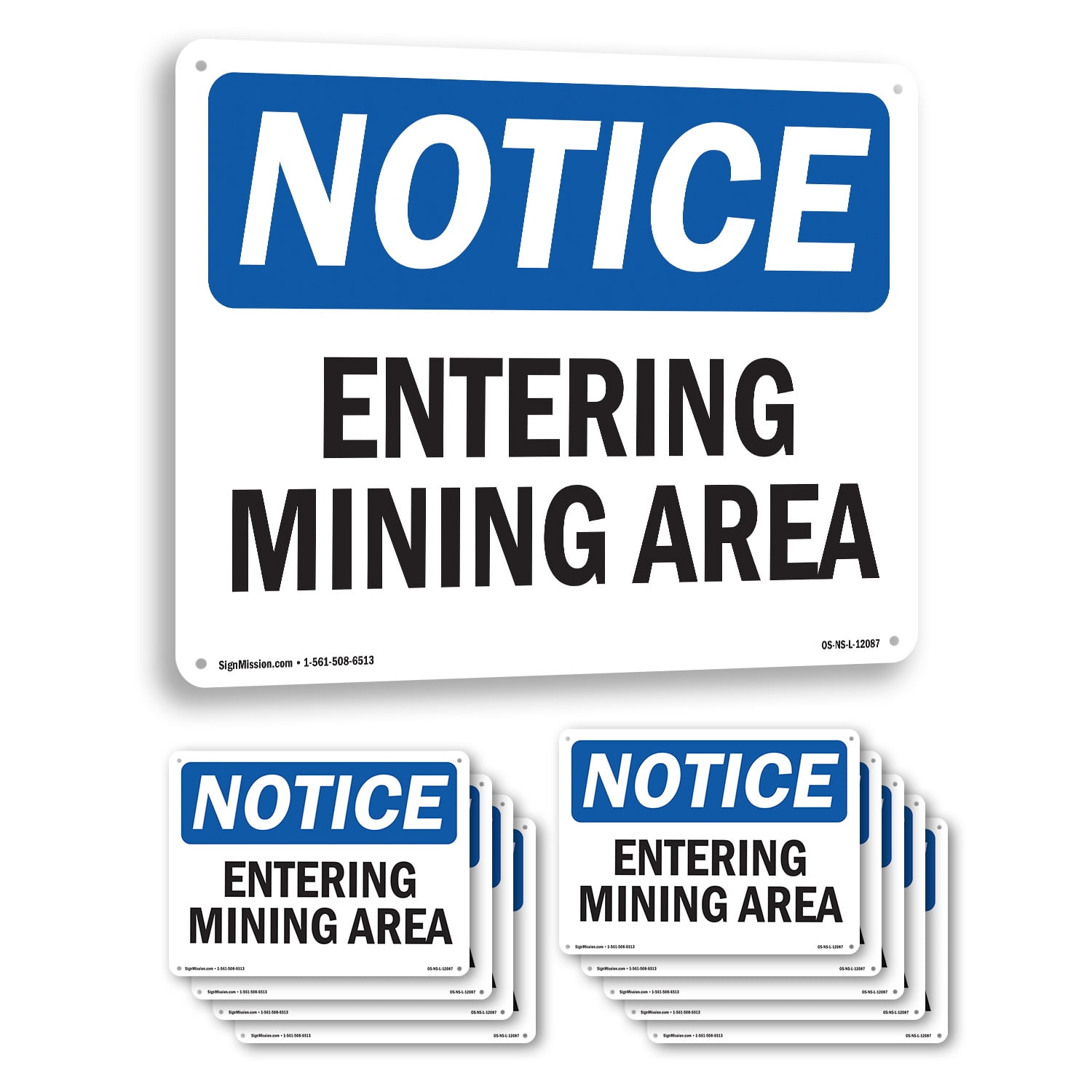 Entering Mining Area OSHA Notice Aluminum Sign 24 Inch x 18 Inch - 10 ...