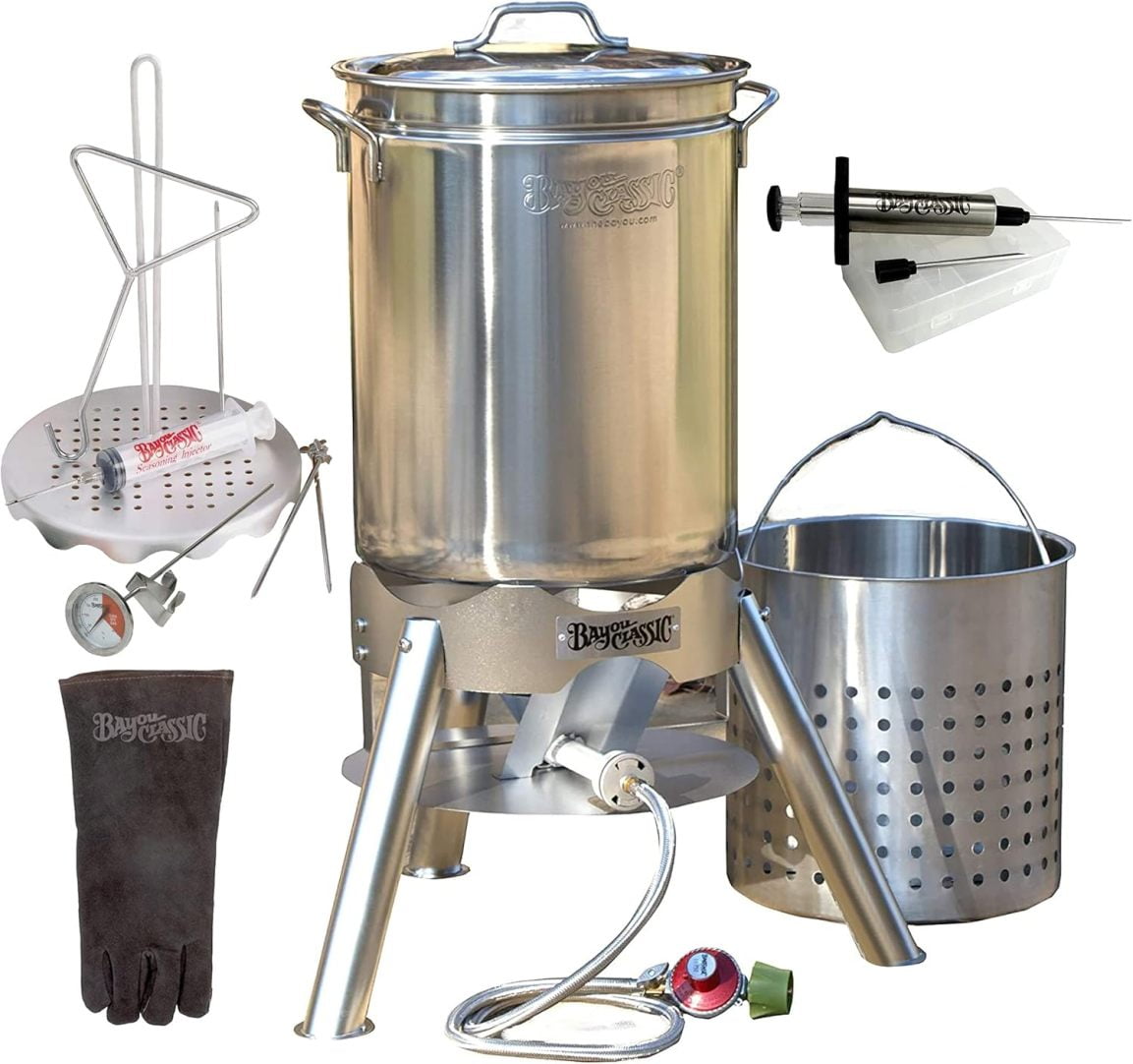 Enterprises Turkey Deep Fryer Oversized 44 Quart Stainless Steel Big ...