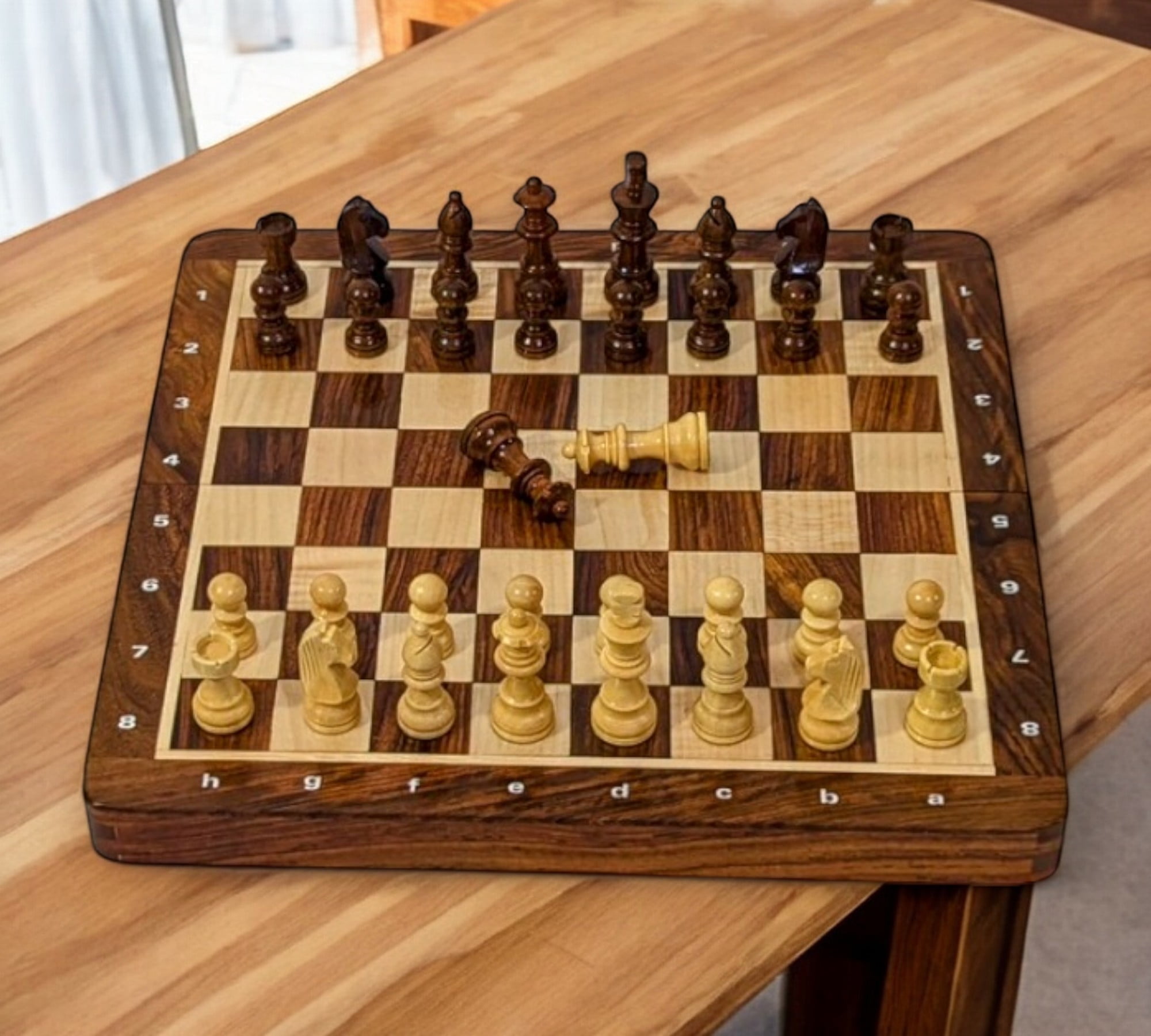 Enterro Wooden Chess Set 10 x 10 inch - Foldable Magnetic - Made of ...