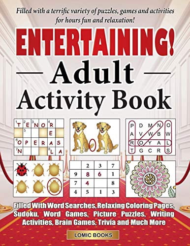 Pre-Owned Entertaining! Adult Activity Book: Filled with Word Searches ...