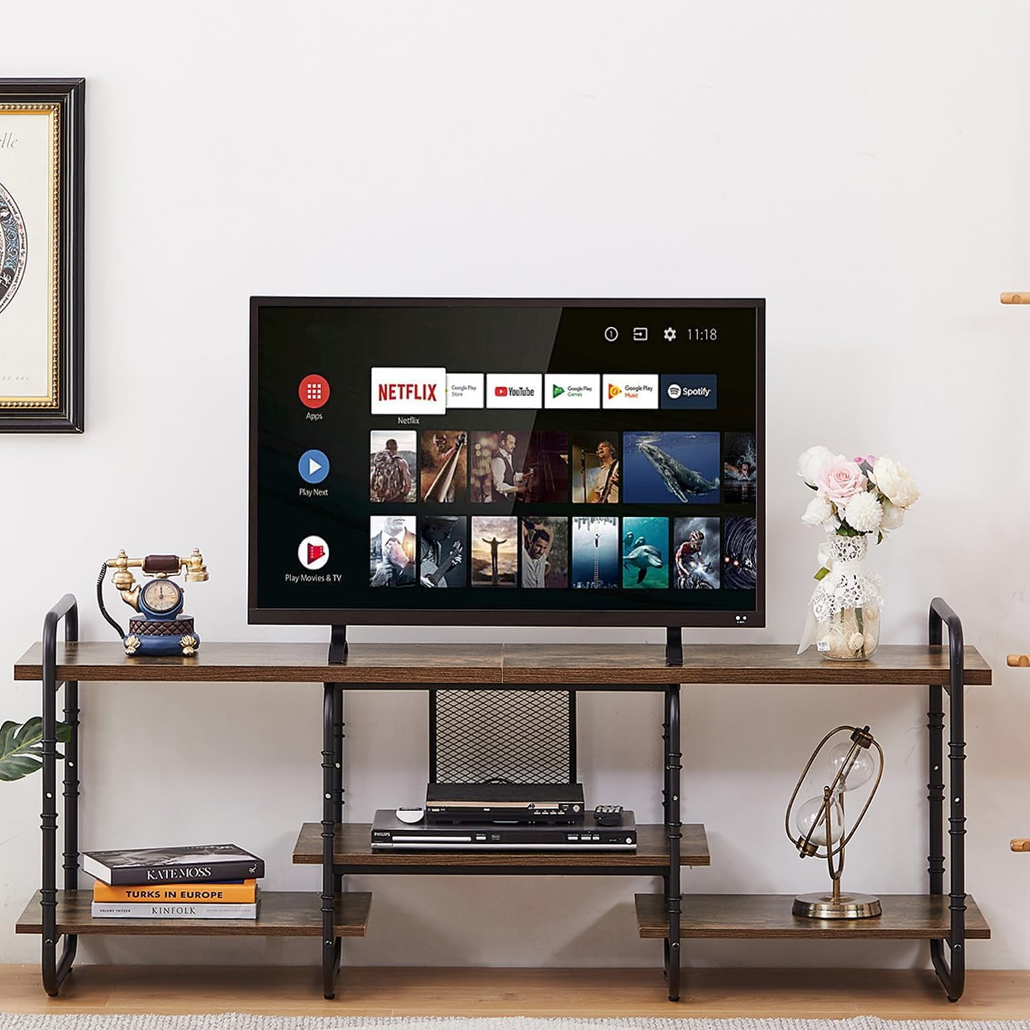 Entertainment Center/Media Console Table with Adjustable Storage ...