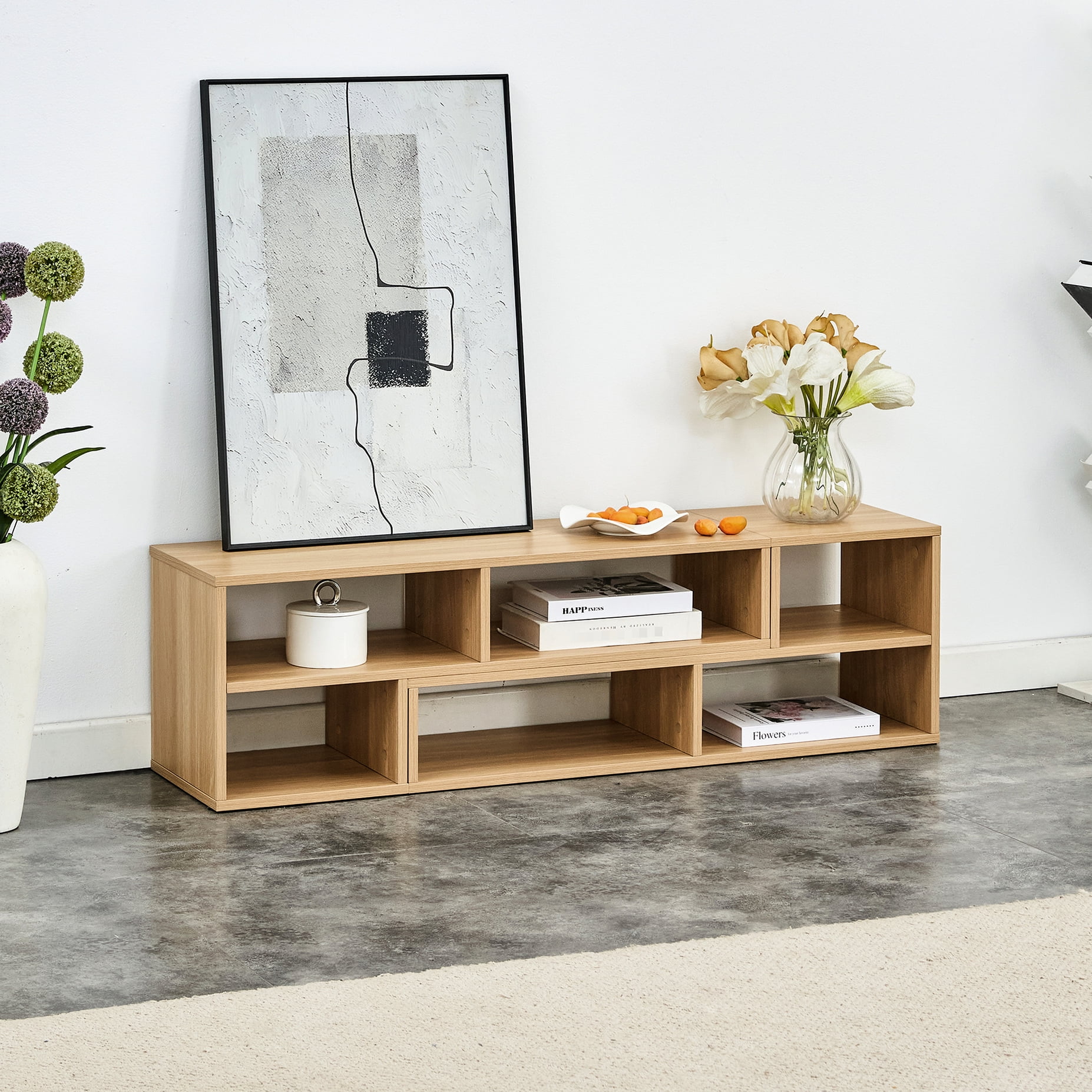 Entertainment Stand / Freely Stackable, Adjustable, 6 Open Storage ...