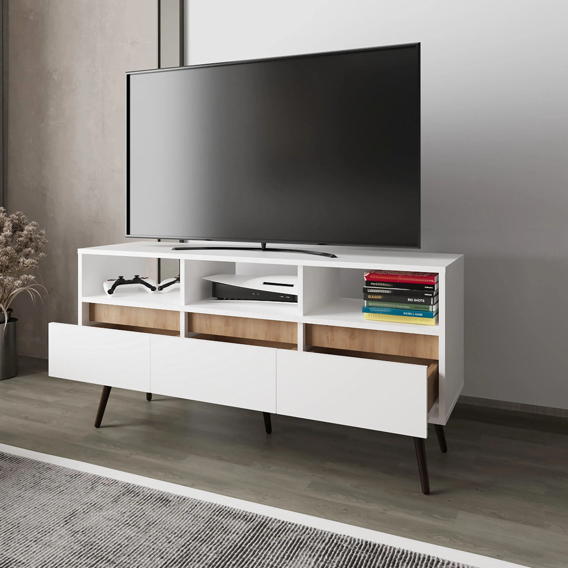 Entertainment Stand in Living Area | Display and Store in Primary Space ...