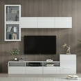 Entertainment Wall Unit, 2Pcs TV Console Table Set, High Gloss TV Stand ...