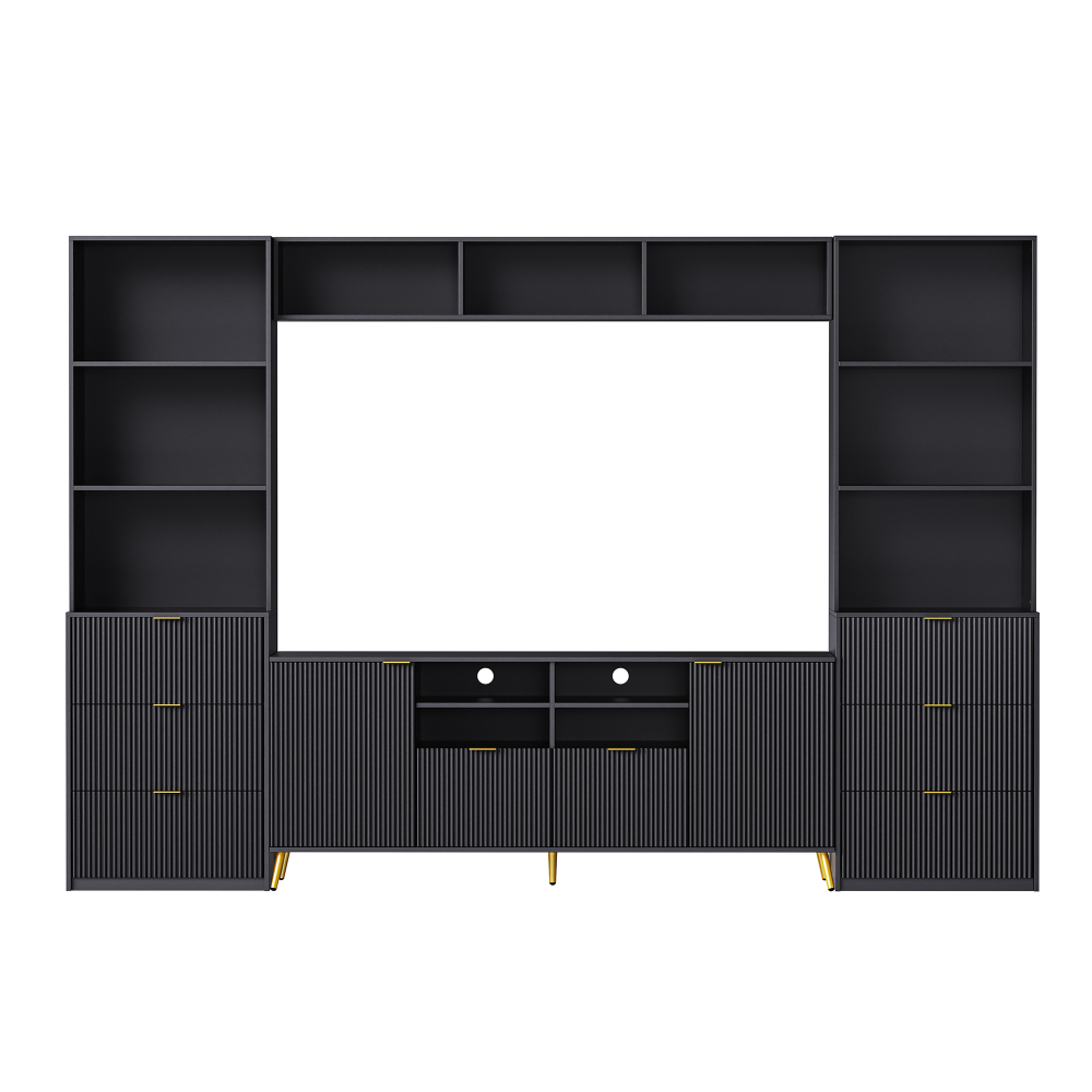 Entertainment Wall Unit, Multifunctional TV Stand for TVs Up To 70 ...