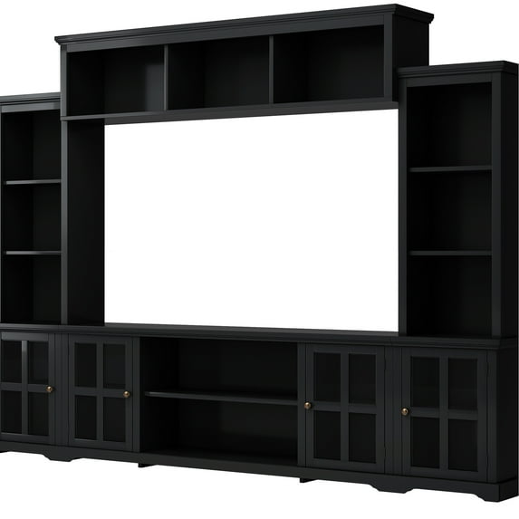 Entertainment Wall Unit / With Bridge, Tempered Glass, Anti-dumping Device / Enhance Stability ...