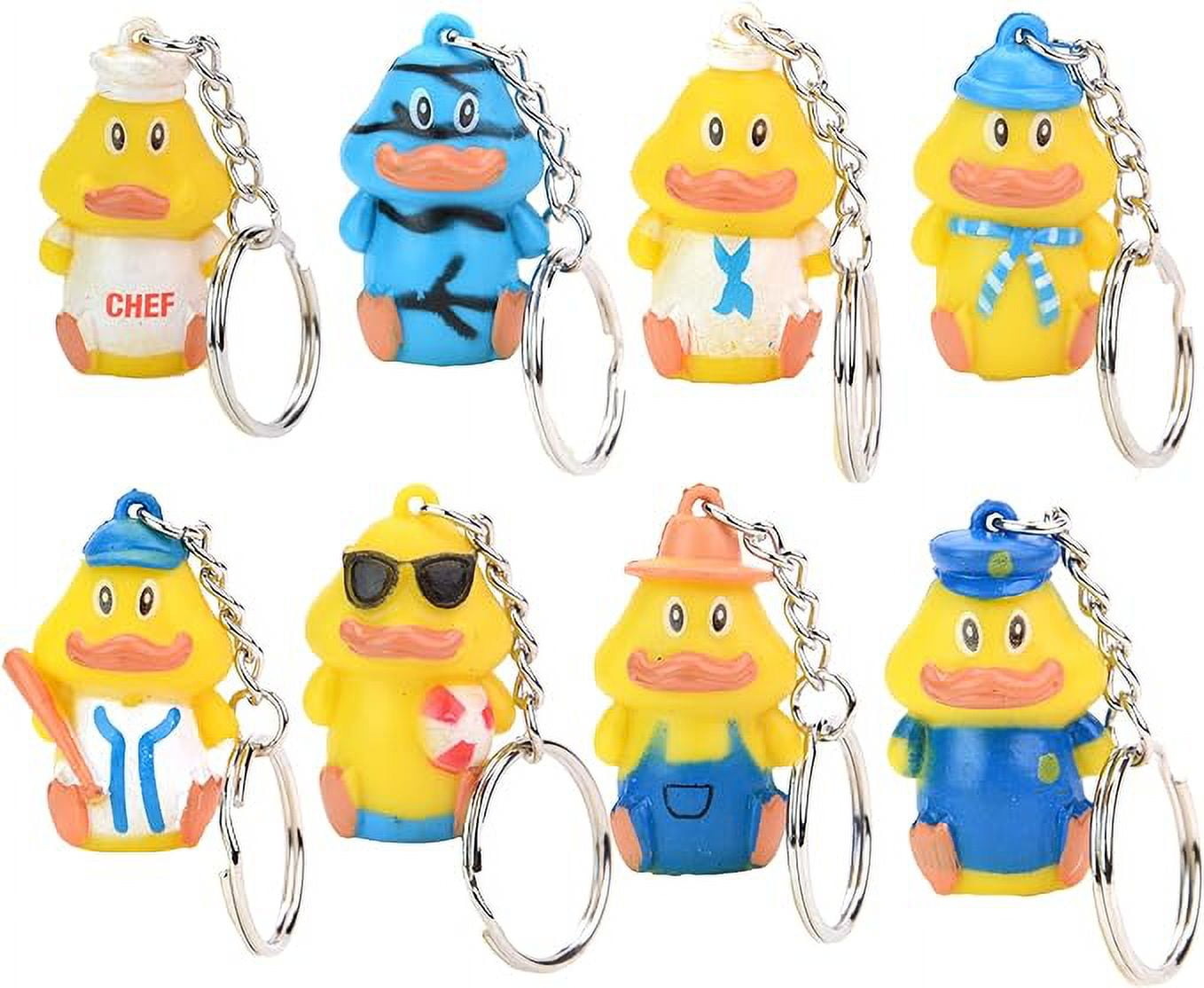 Entervending Fun Keychains for Kids - Duck Party Keychains 1.5 Inch - Party Favor Keychains Bulk ...