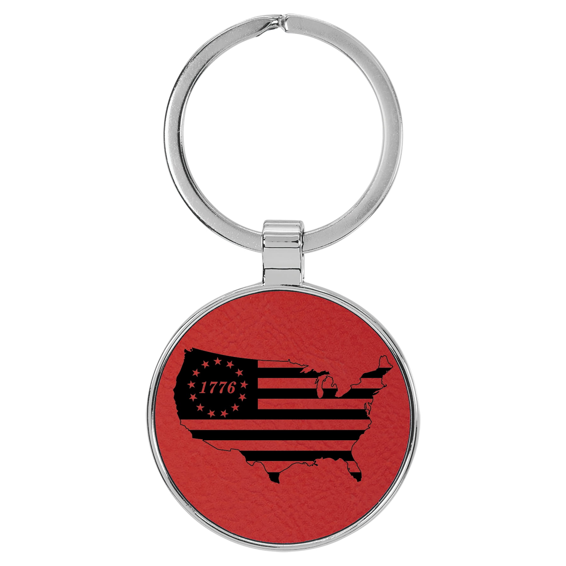 Enthoozies 1776 USA Flag Map Patriotic Red Laser Engraved Leatherette ...