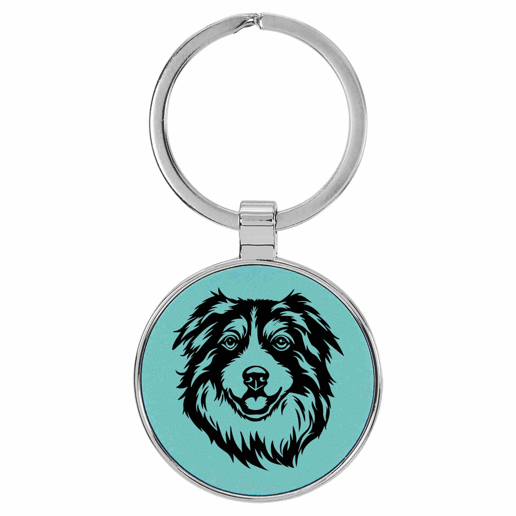 Enthoozies Australian Shepherd Dog Teal Laser Engraved Leatherette ...
