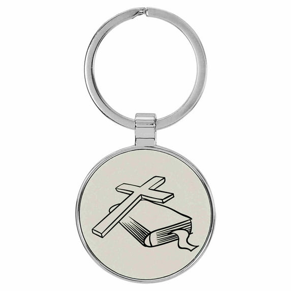 Enthoozies Holy Cross Bible Religious White Laser Engraved Leatherette ...