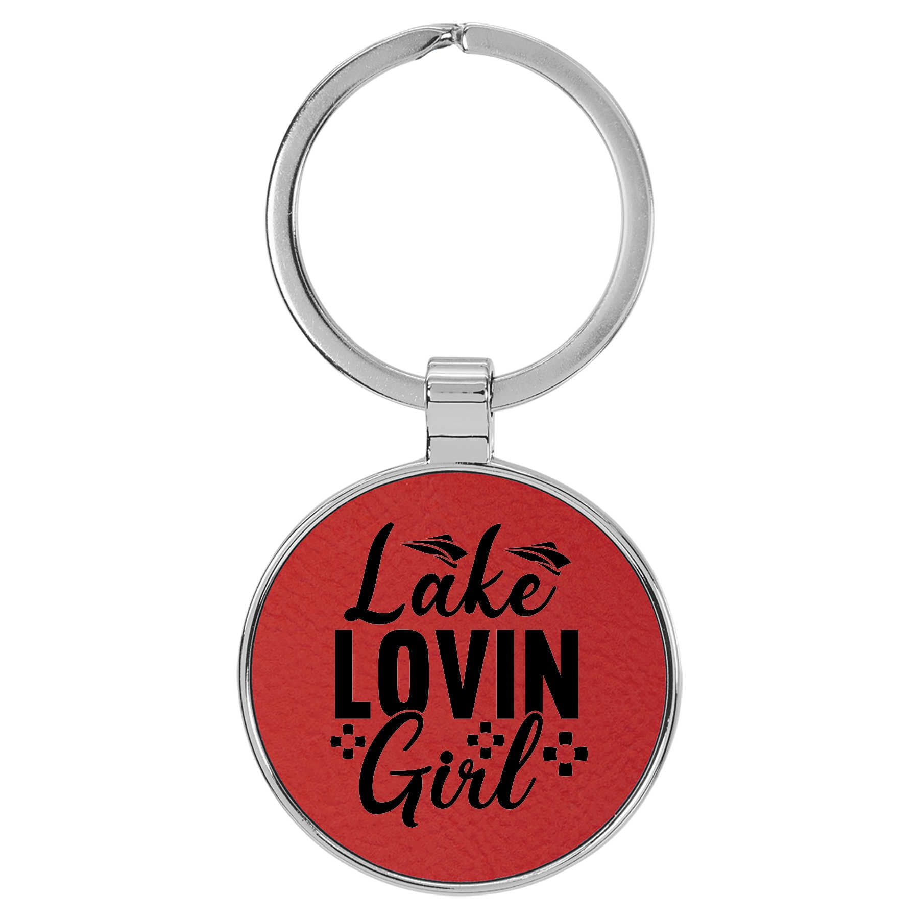 Enthoozies Lake Lovin Girl Red Laser Engraved Leatherette Keychain ...
