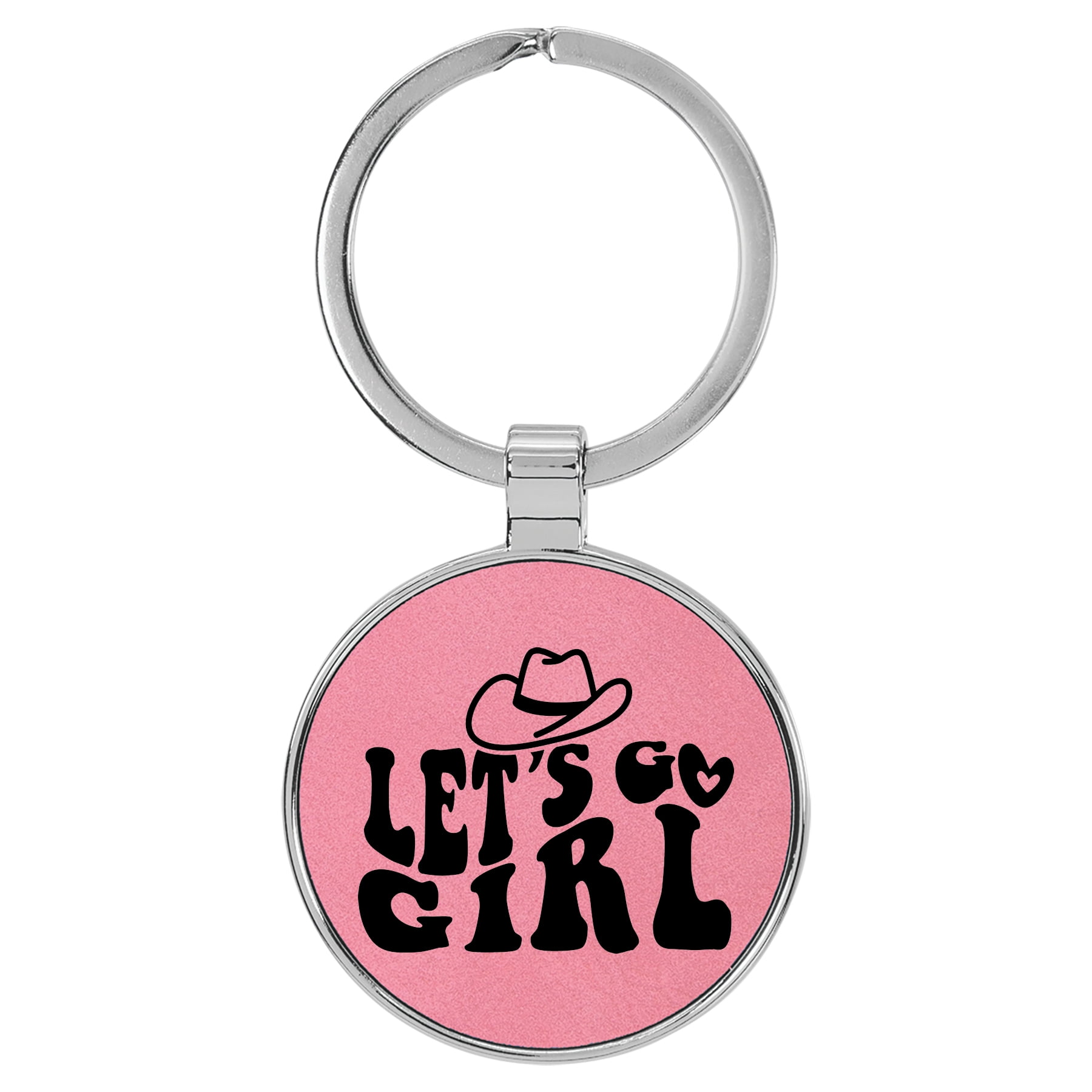 Enthoozies Let's Go Girl Pink Laser Engraved Leatherette Keychain ...