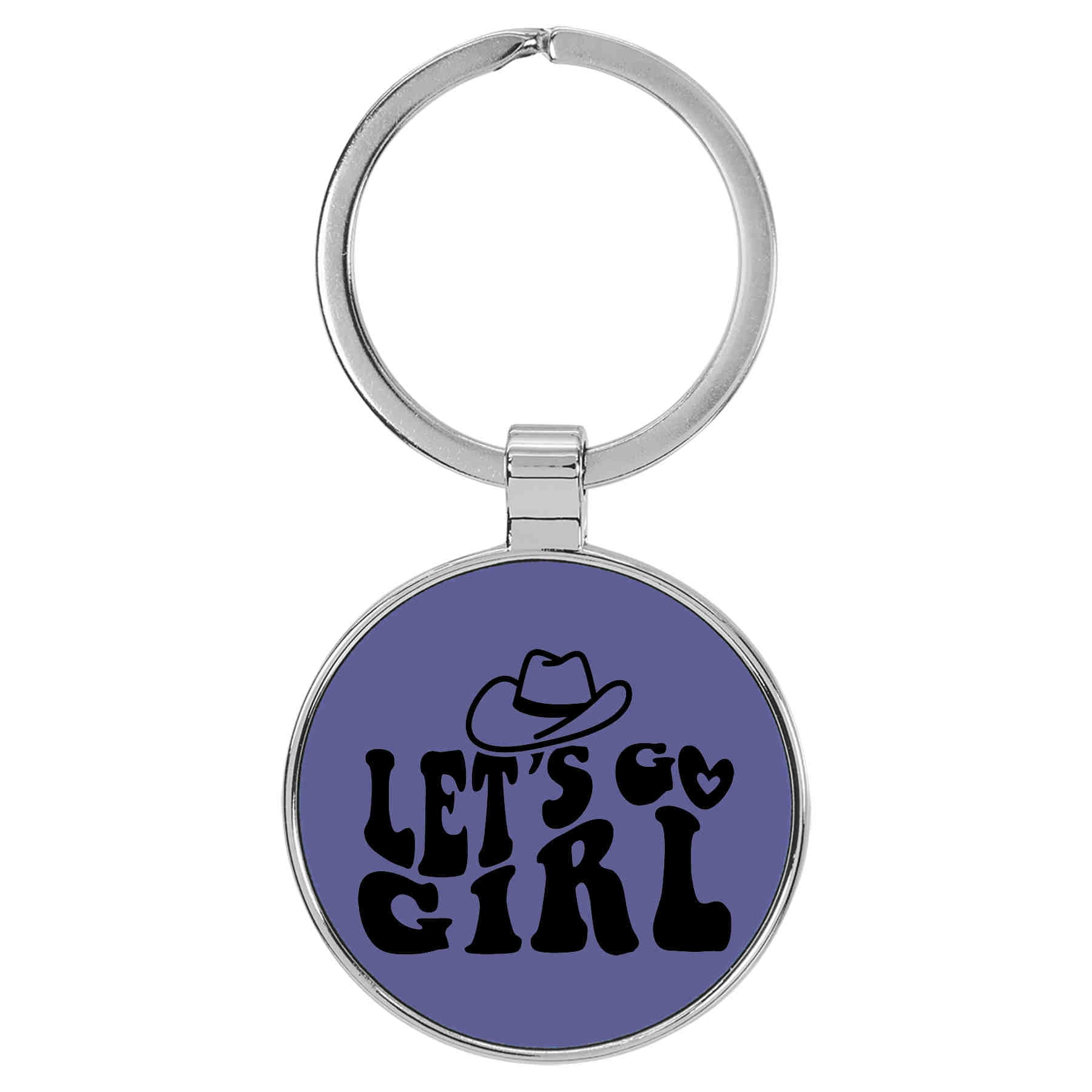 Enthoozies Let's Go Girl Purple Laser Engraved Leatherette Keychain ...