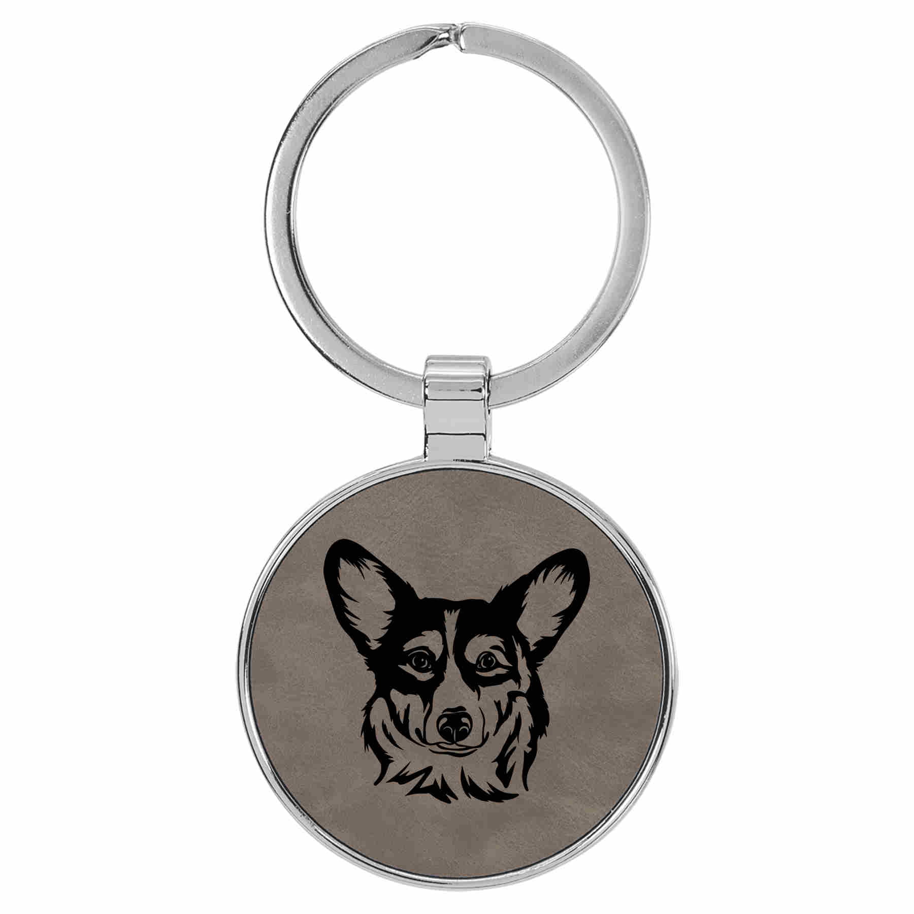 Enthoozies Pembroke Welsh Corgi Dog Gray Laser Engraved Leatherette ...