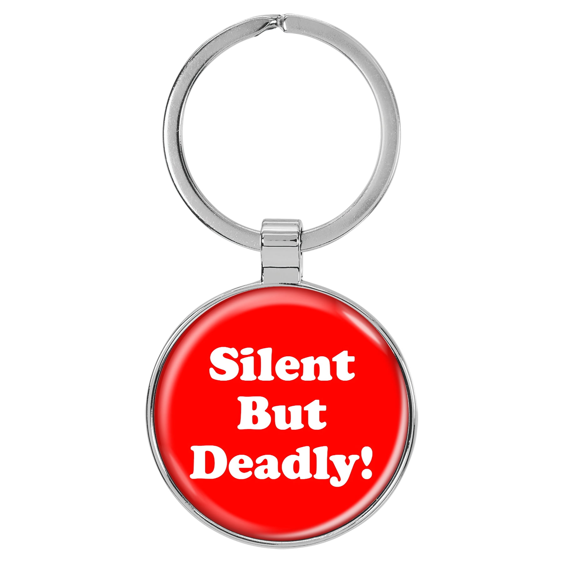 Enthoozies Silent But Deadly! Fart Red 1.5" x 3" Domed Keychain ...