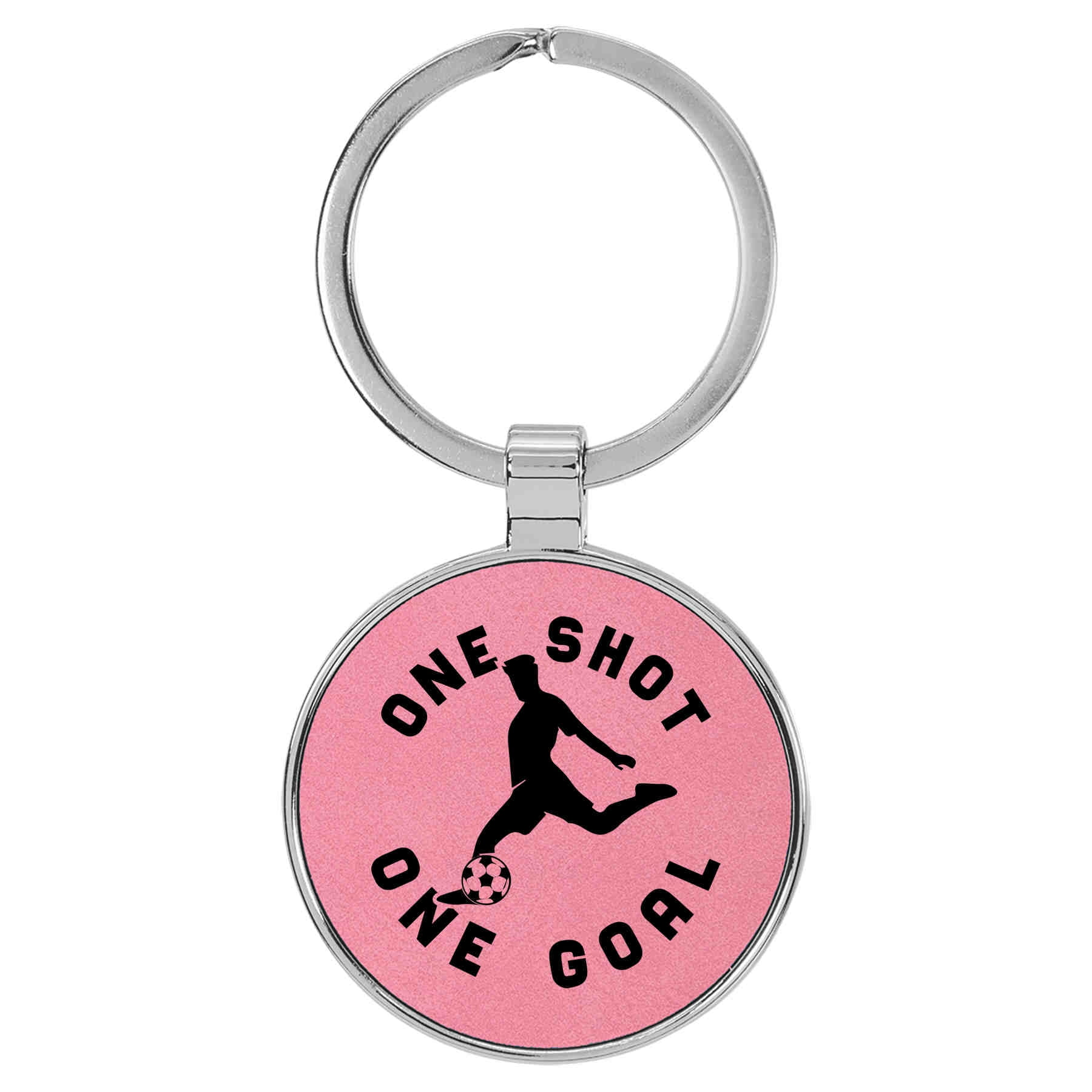 Enthoozies Soccer One Shot One Goal Pink Laser Engraved Leatherette ...