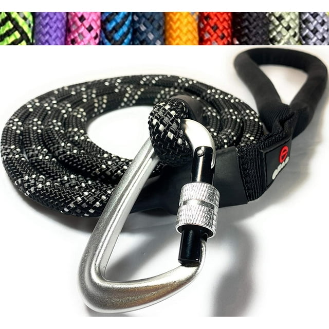 Enthusiast Gear Climbing Rope Dog Leash with Locking Carabiner for ...