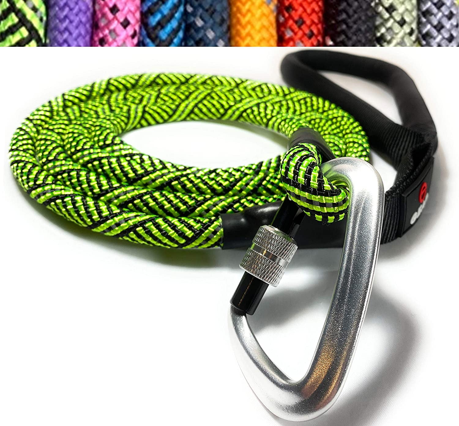 Enthusiast Gear Climbing Rope Dog Leash with Locking Carabiner for ...