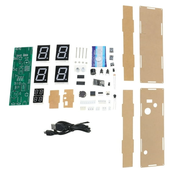 Enthusiasts 8 Digit Digital Clock set with Temperature Display ...
