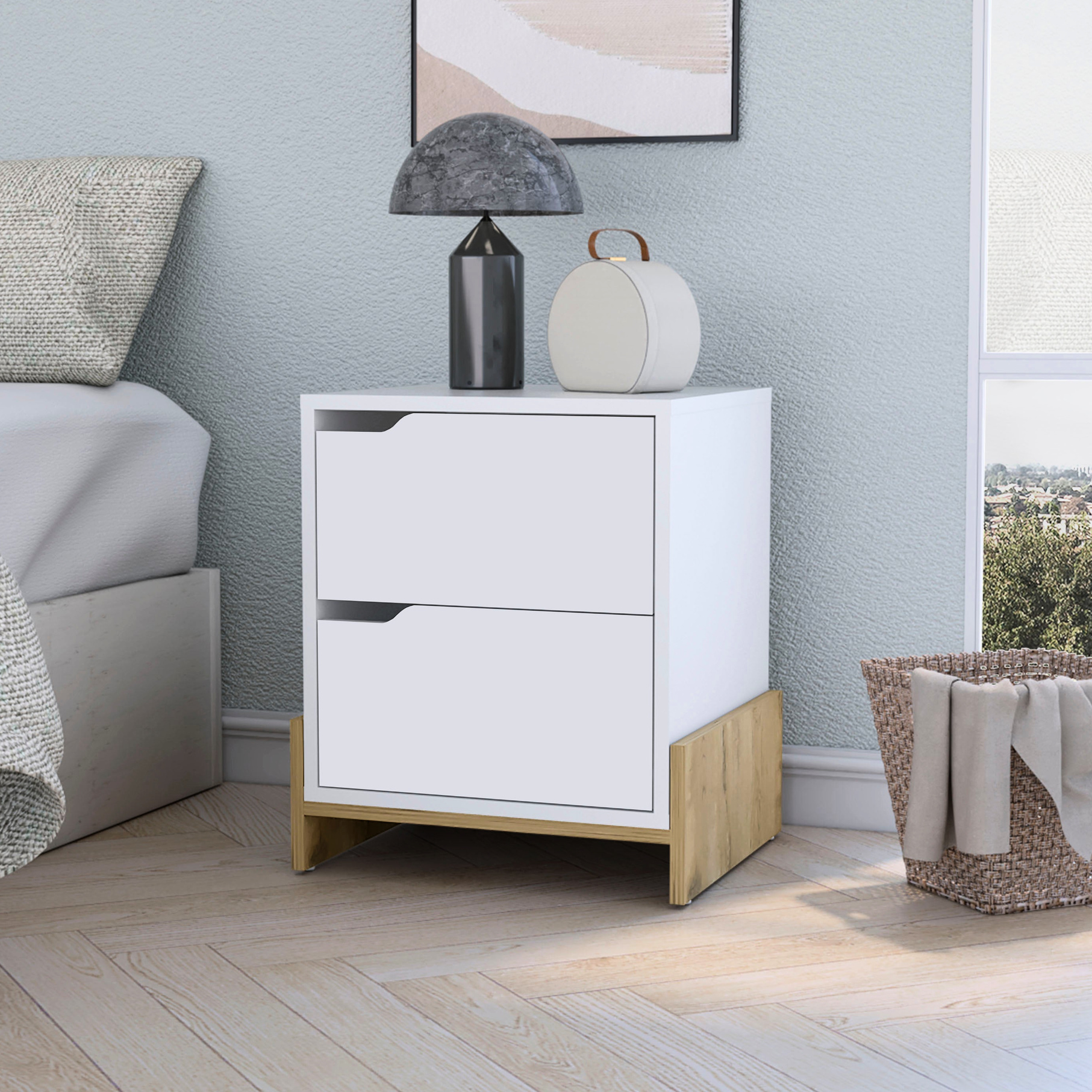 Enticing 2 Nightstand In White And - Organize Bedroom Space Efficiently ...