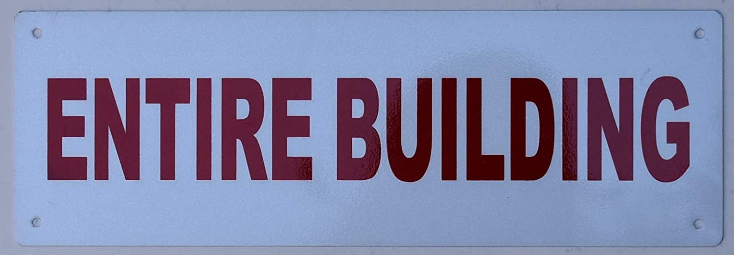 Entire Building Sign (Reflective White, Aluminum 4X12 INCH)(ref-2022-4 ...