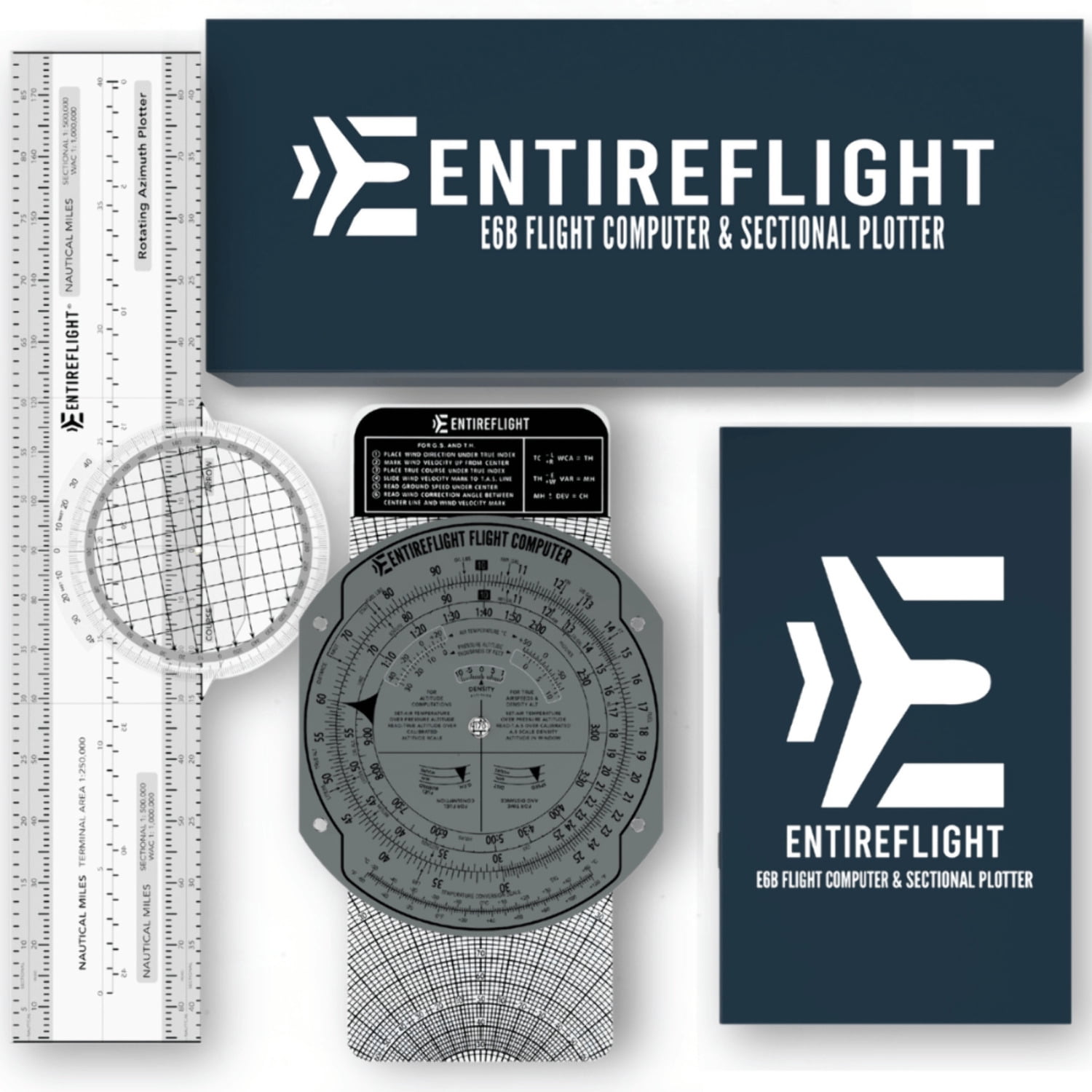 EntireFlight E6B Flight Computer Sectional Plotter Bundle - Walmart.com