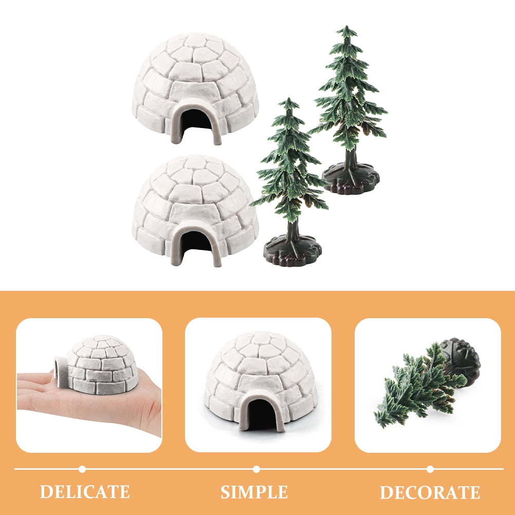 Entireivity 1 Set Artificial Ice House Mini Statues Realistic Ice House ...