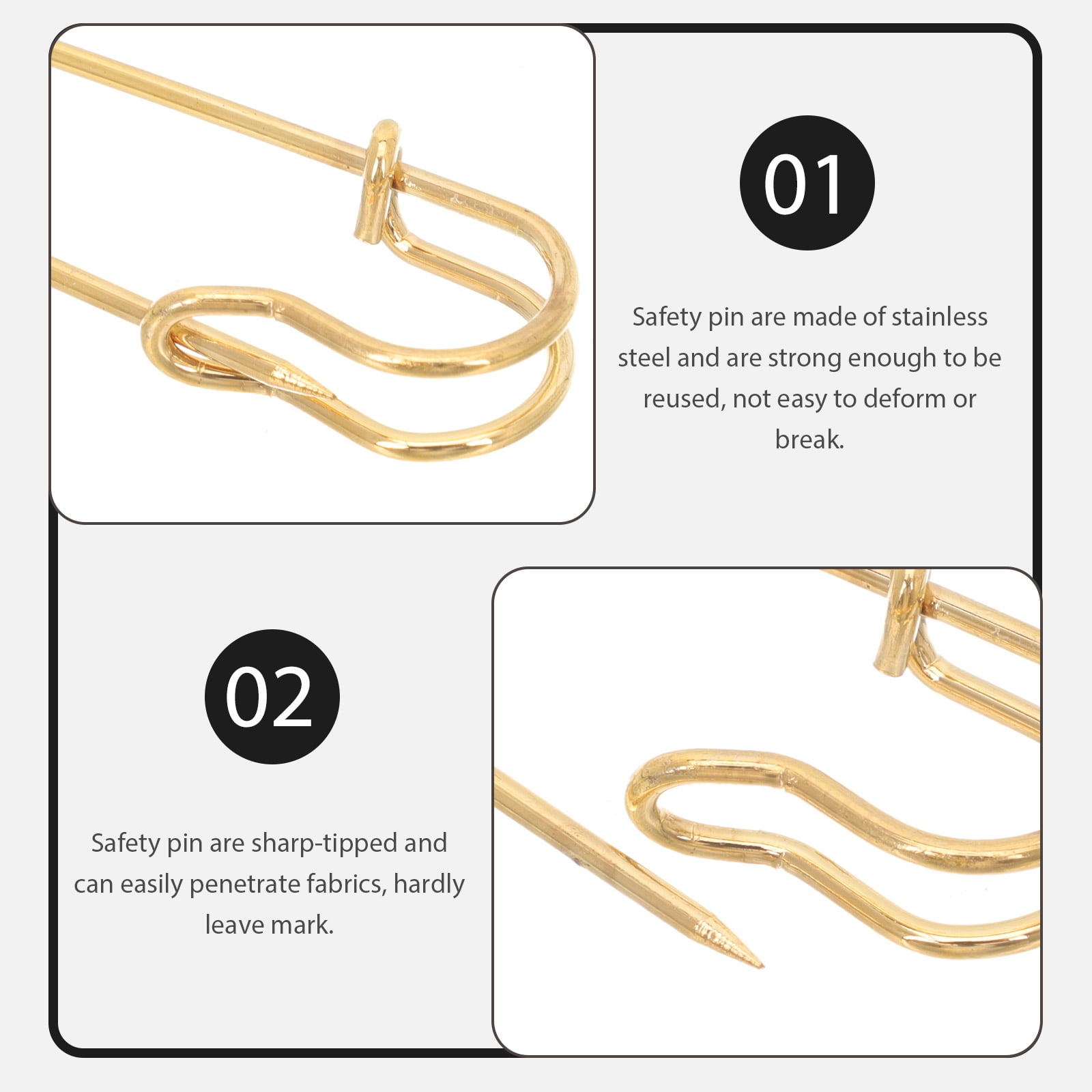 Entireivity 10pcs Simple Retro Safety Pin Clips DIY Crafting Pin ...