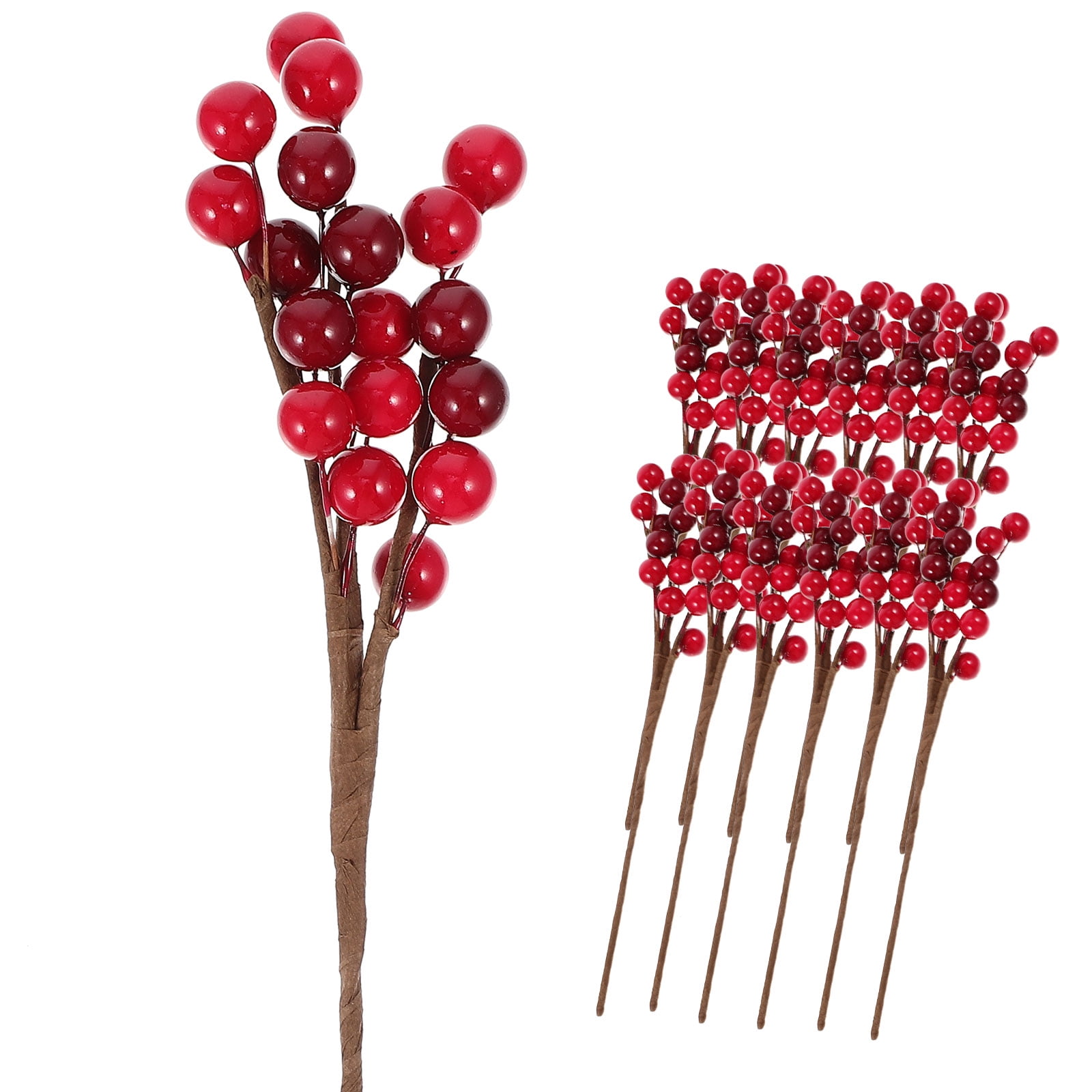 Entireivity 10pcs Xmas Red Berry Stems Artificial Red Berry Picks Xmas ...