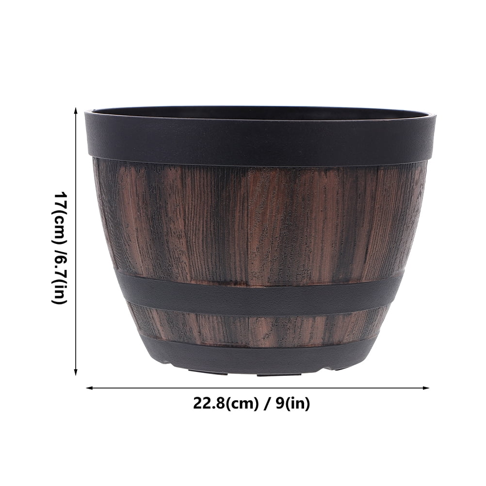 Entireivity 2 Sets Classical Flower Barrel with Tray Retro Imitated ...
