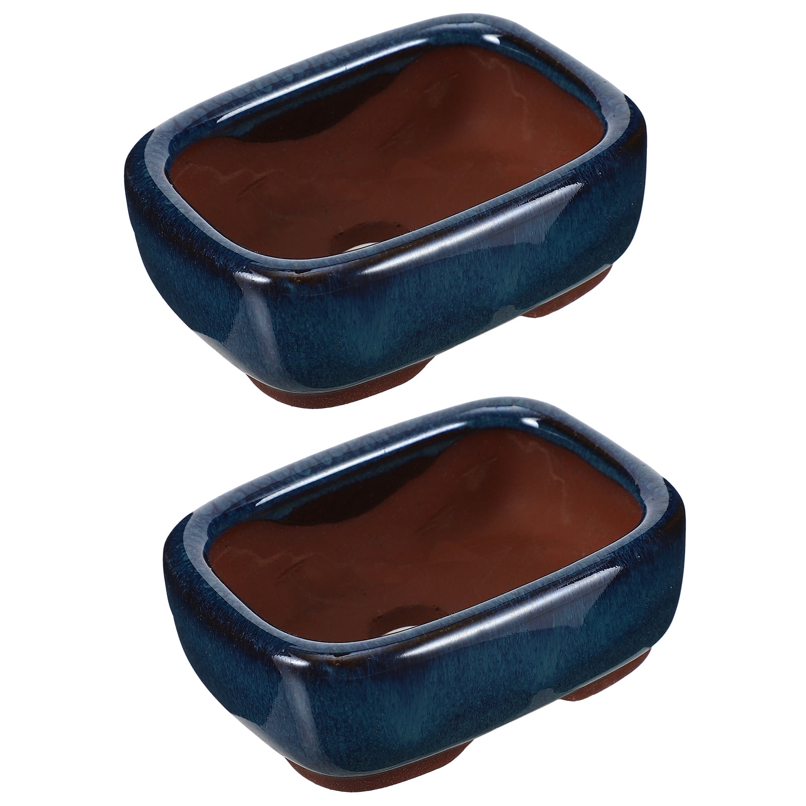 Entireivity 2pcs Ceramic Flower Pots Bonsai Pots Ceramic Flower ...