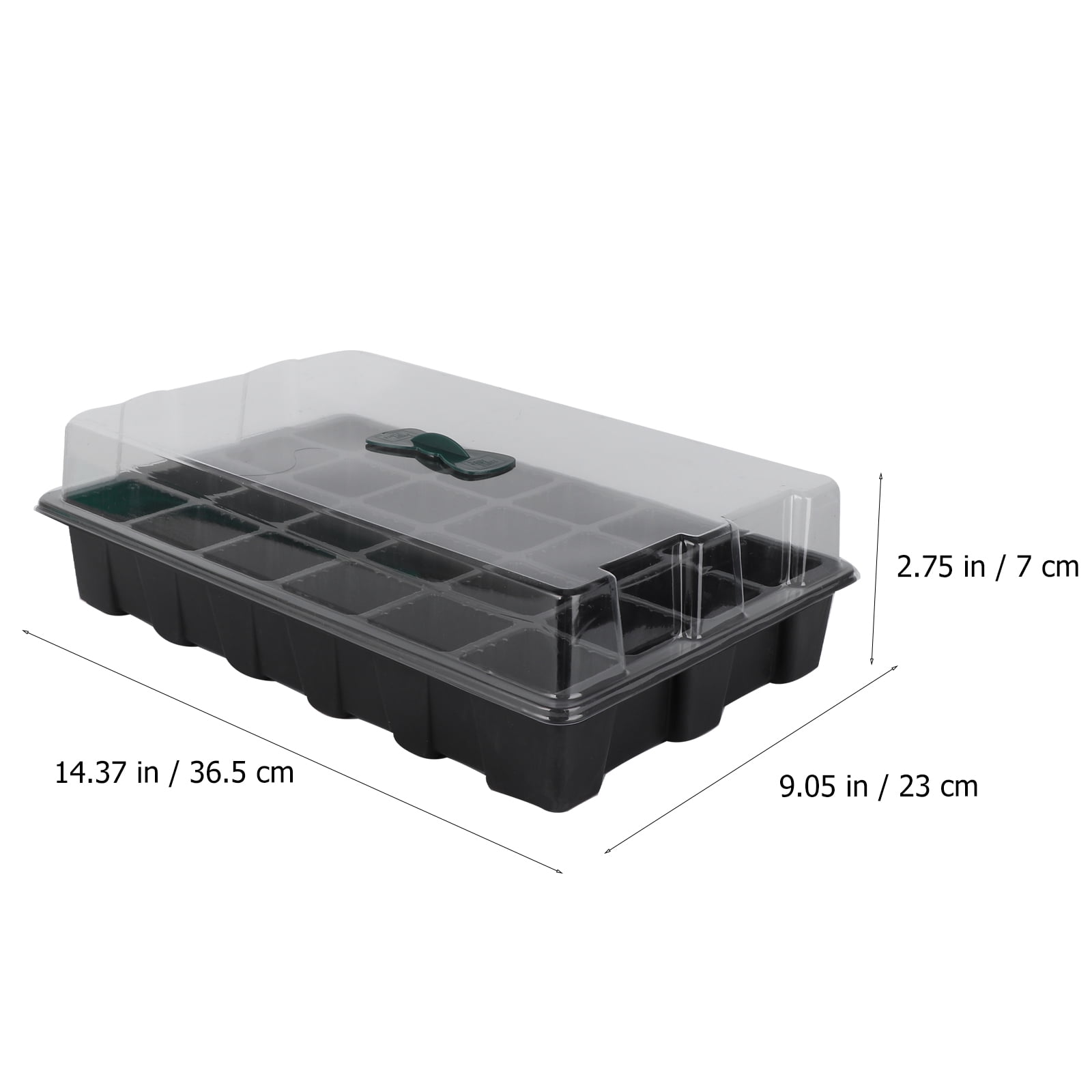 Raindrops Black Plastic Seedling Box with Transparent Lid for Storage 3 ...